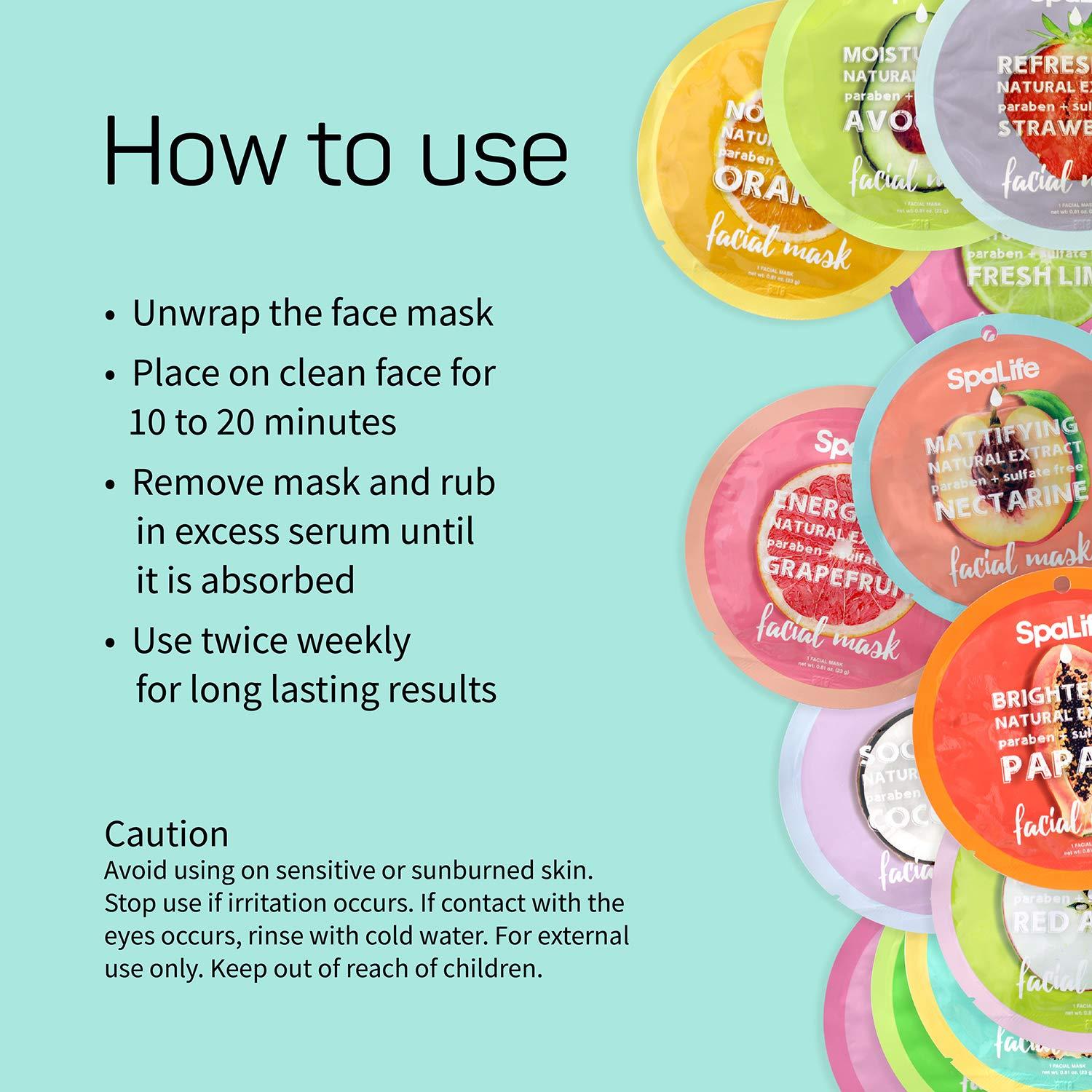 SpaLife Fabulous Fruit Sheet Mask Collection - 12 Pack | Buy Now in ...