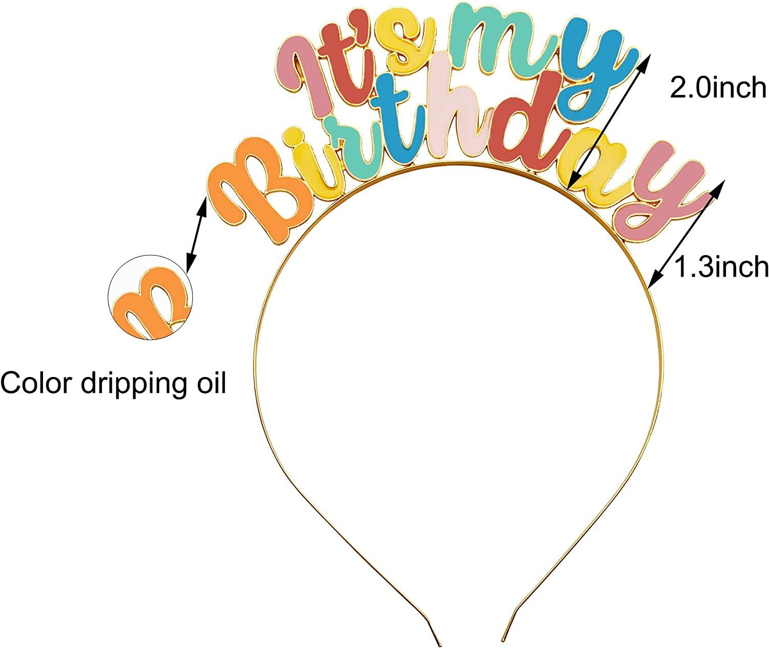 Colorful Birthday Crown Headpiece for Girls and Women | Happy Birthday ...