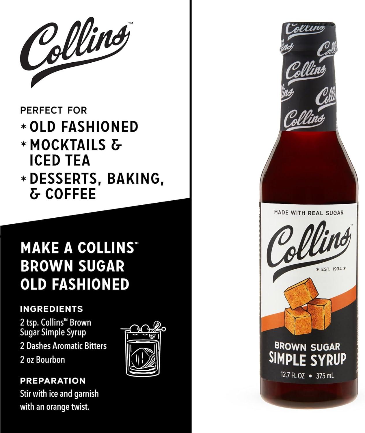 Collins Brown Sugar Syrup - Cocktail & Coffee Syrup 12.7oz Set ...