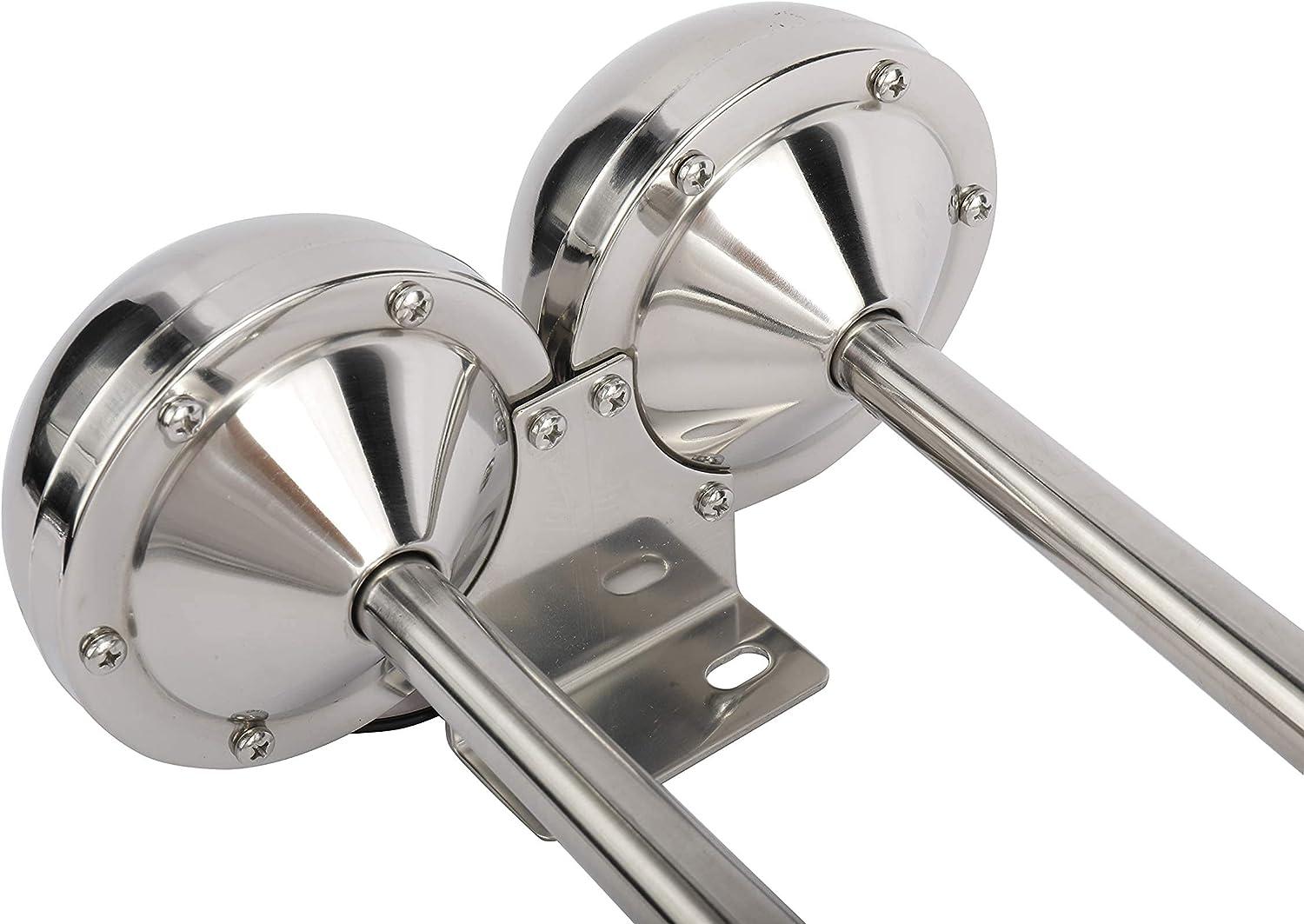 WerkWeit Dual Boat Horns - 12V Marine Trumpet Horn, Stainless Steel ...