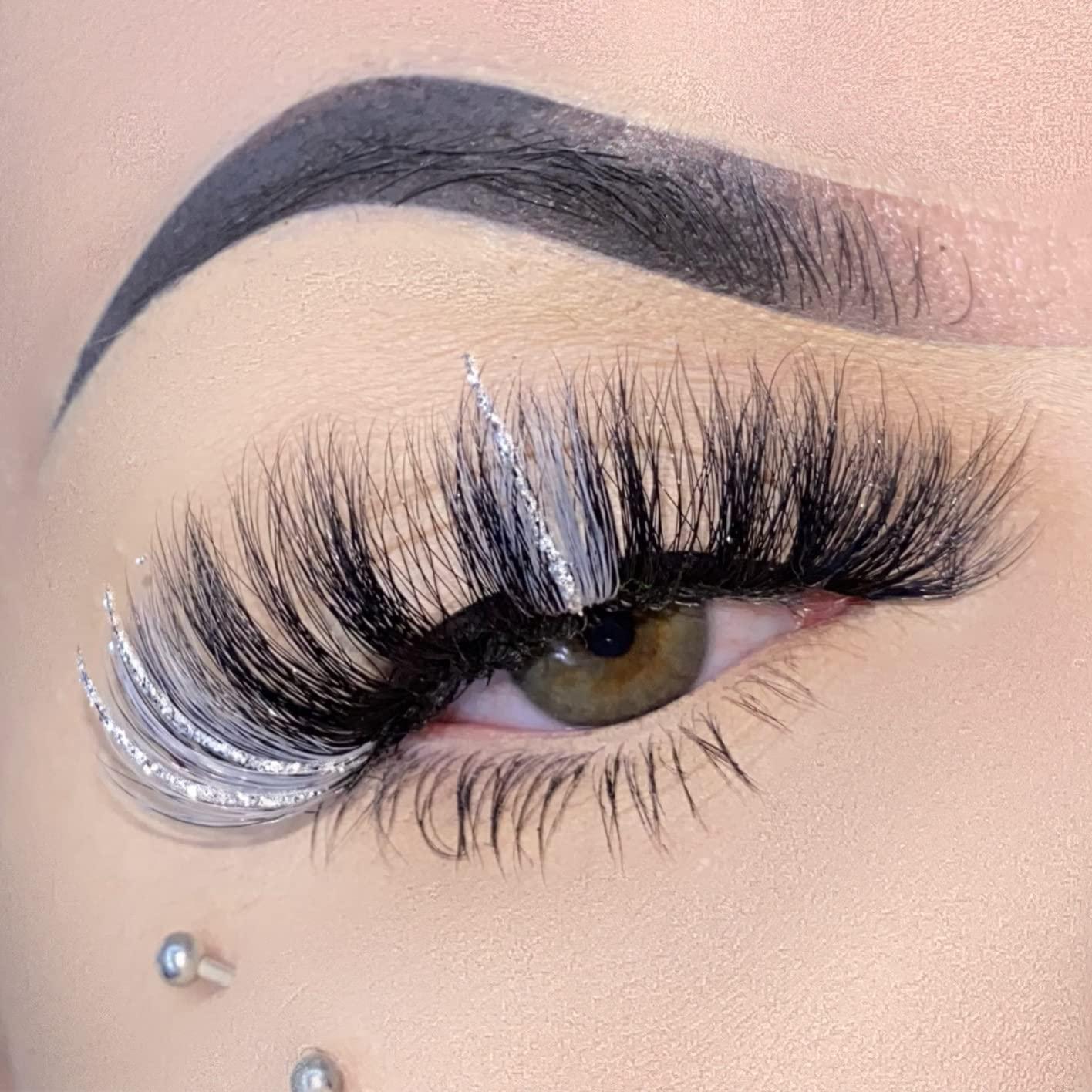 false eyelashes glitter