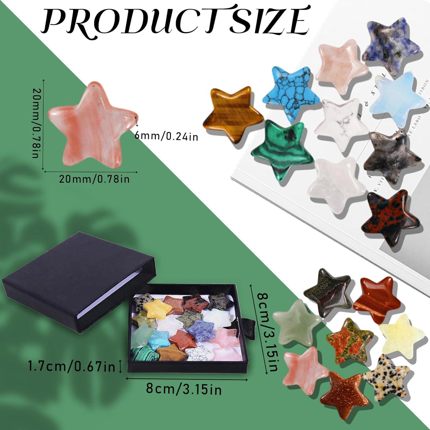 Buy Aitsite 18-Piece Natural Star Crystal Healing Stones Set | Chakra ...