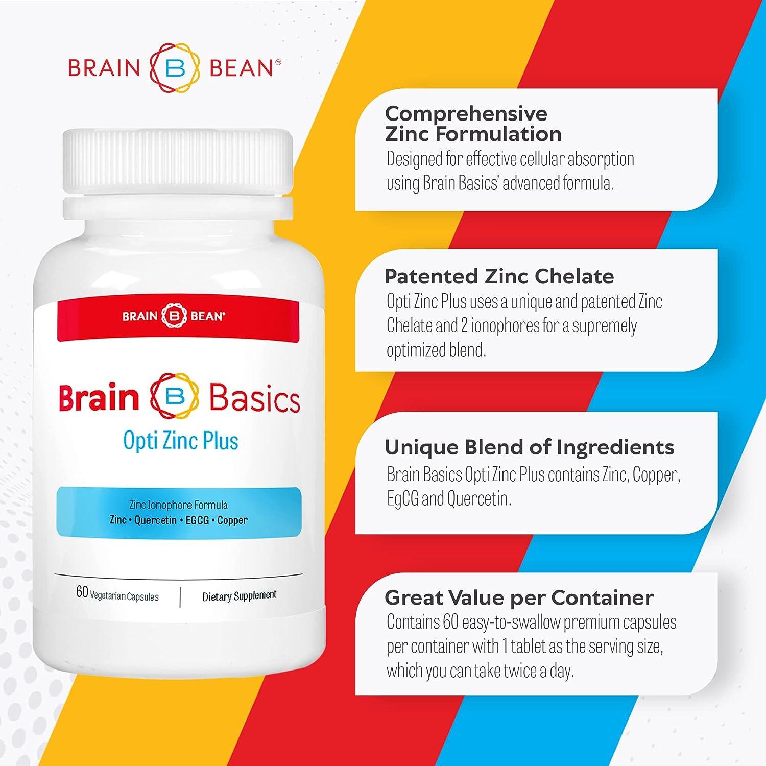 Brain Basics Opti Zinc Plus - Immune Support Formula with Quercetin ...