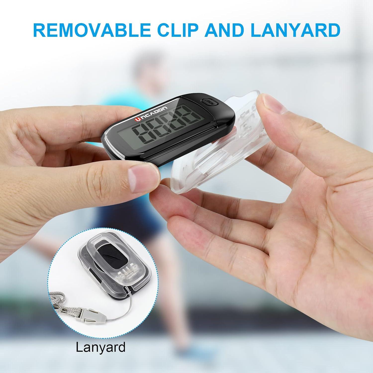 Waterproof 3D Pedometer - Accurate Step Tracker for Walking - Large ...