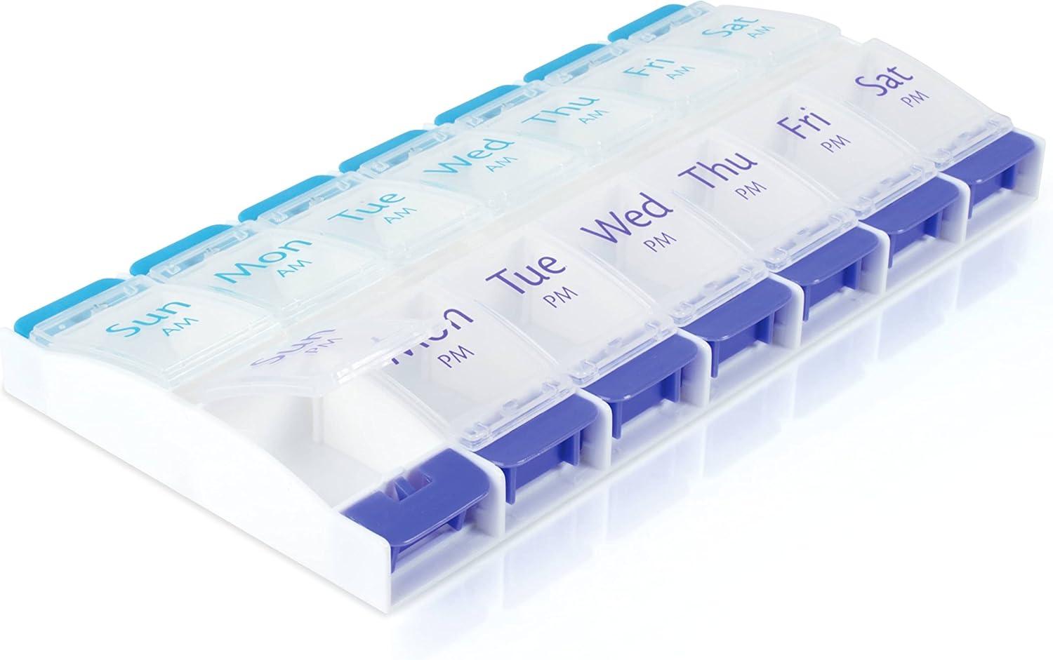 EZY DOSE Push Button Weekly Pill Case | 7-Day Medicine Planner ...