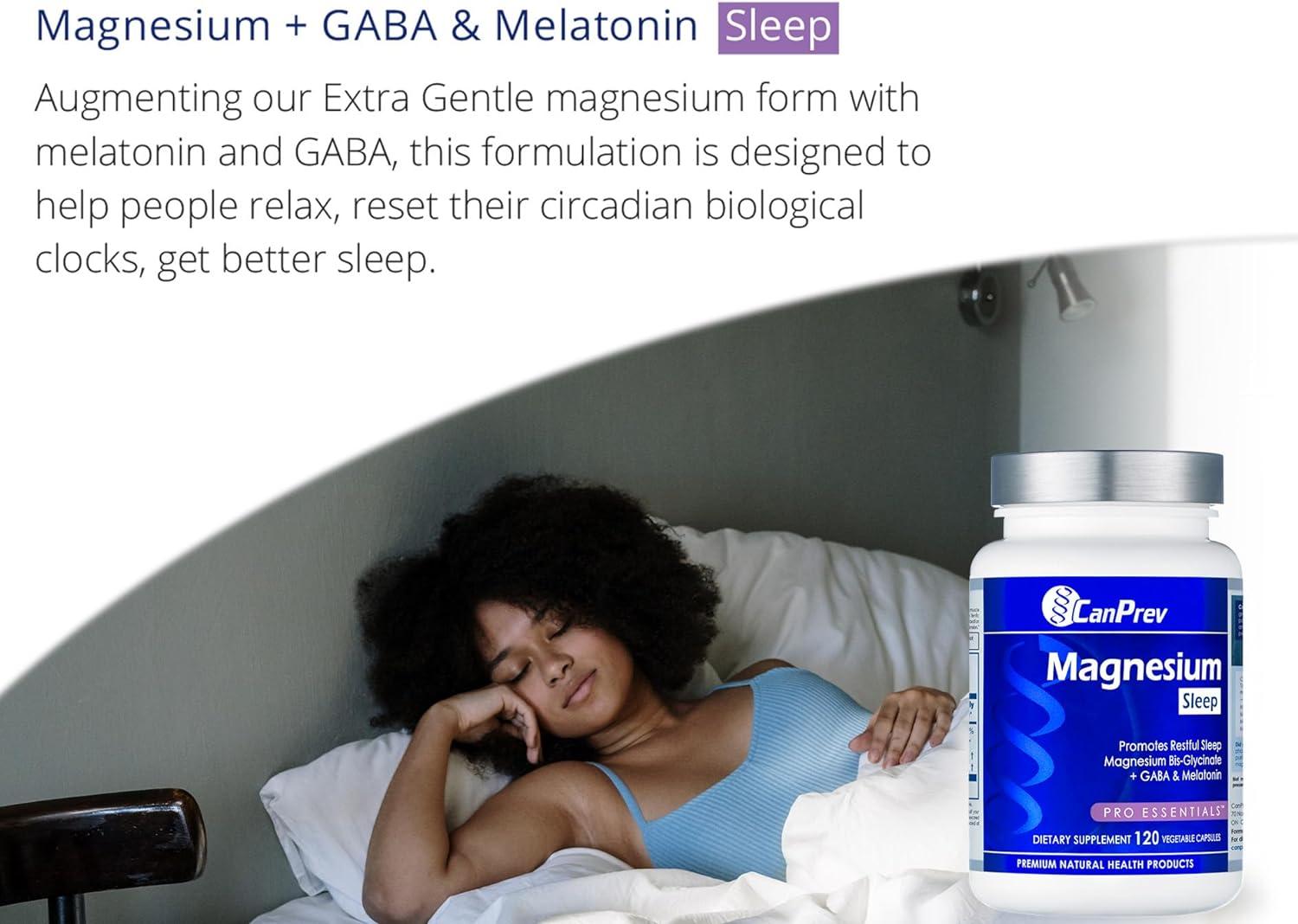 CanPrev Magnesium Bisglycinate Chelated + GABA & Melatonin 120 Caps ...
