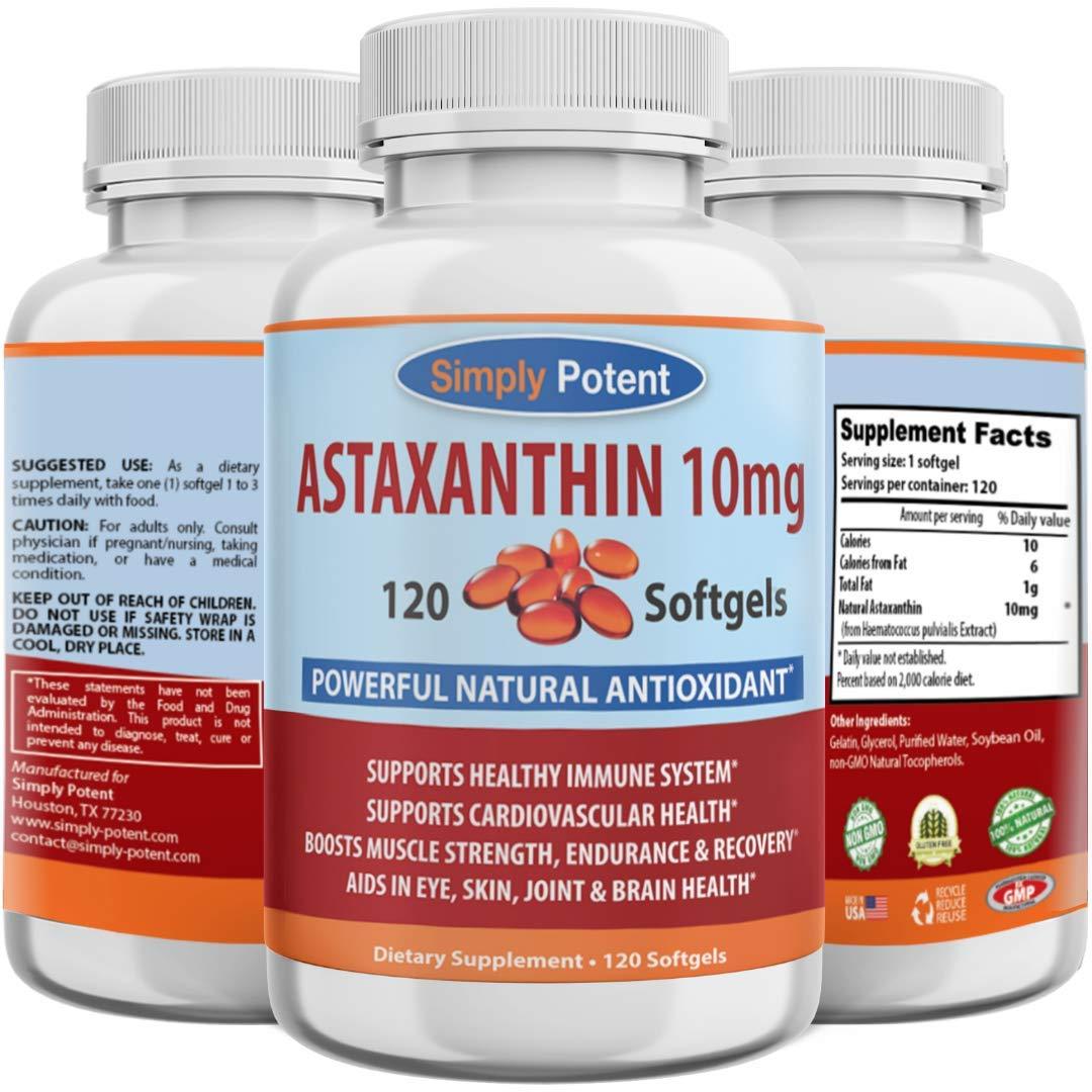 High Potency Astaxanthin 10mg Softgels - Powerful Antioxidant for Joint ...