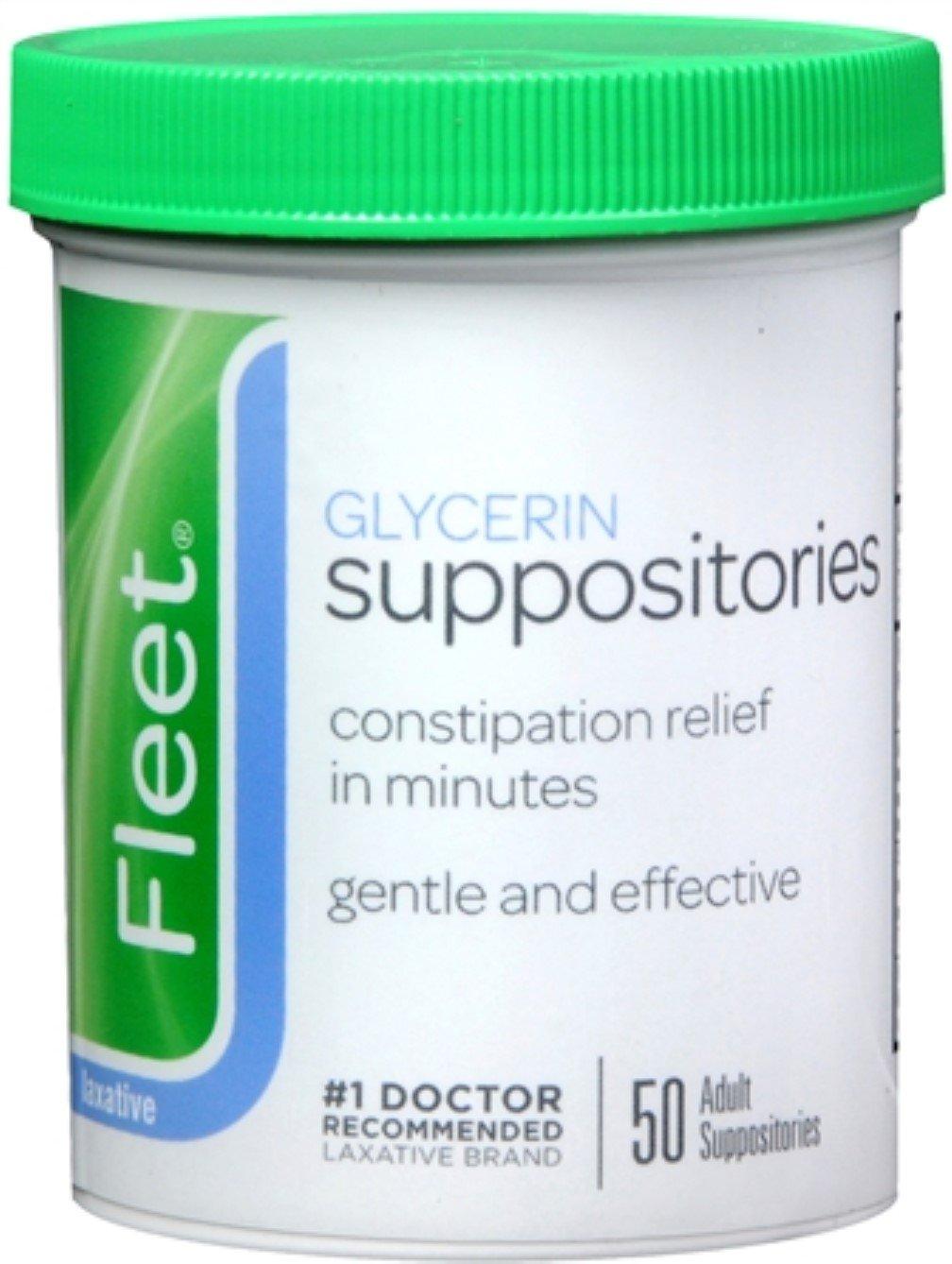 Glycerin Suppositories Adult Fleet 50 count - Fast Relief from Constipation
