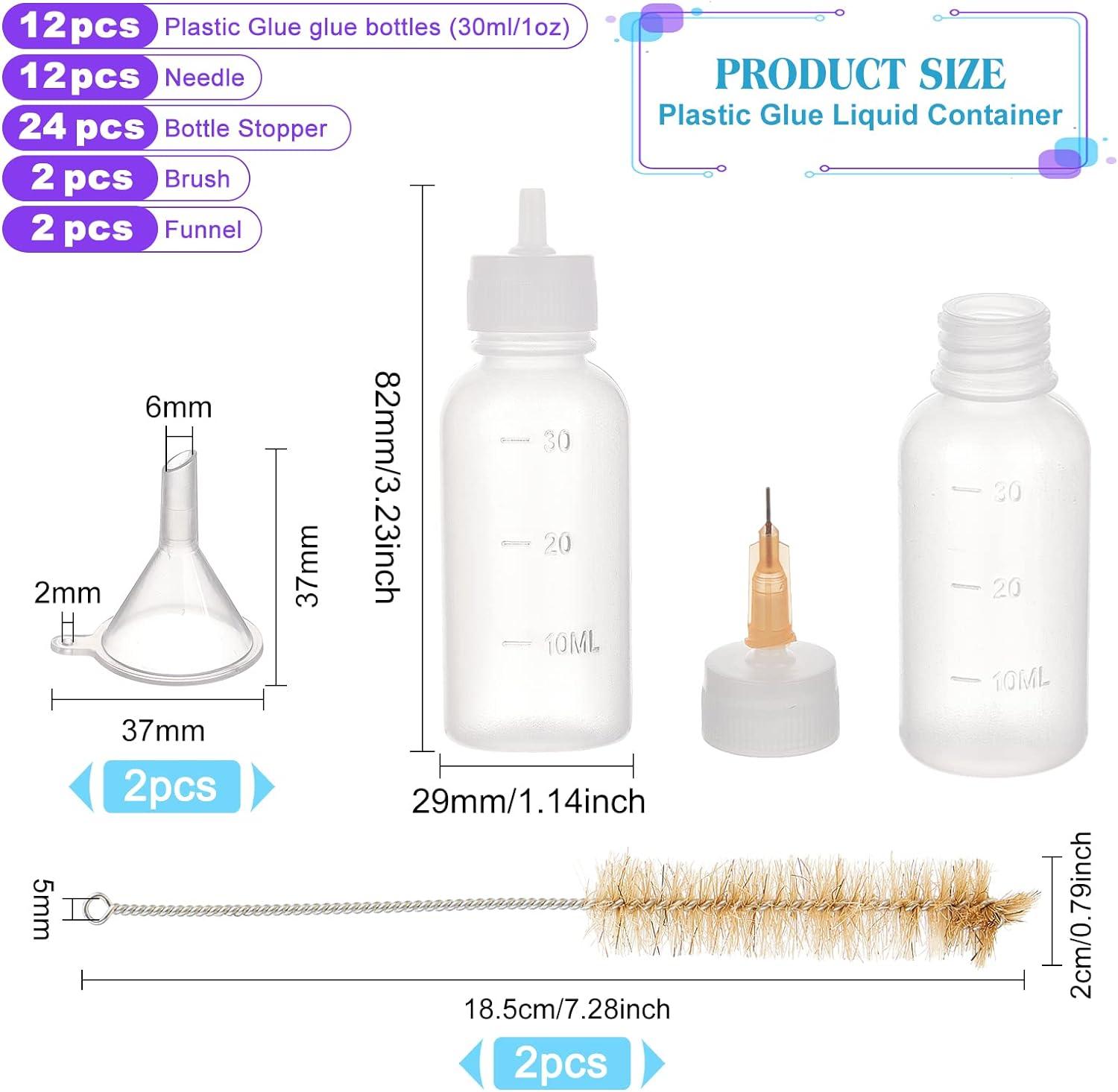 Benecreat 12 Pack 1oz Precision Tip Applicator Bottles Set - DIY Quilling Glue Oiler Bottle with ...