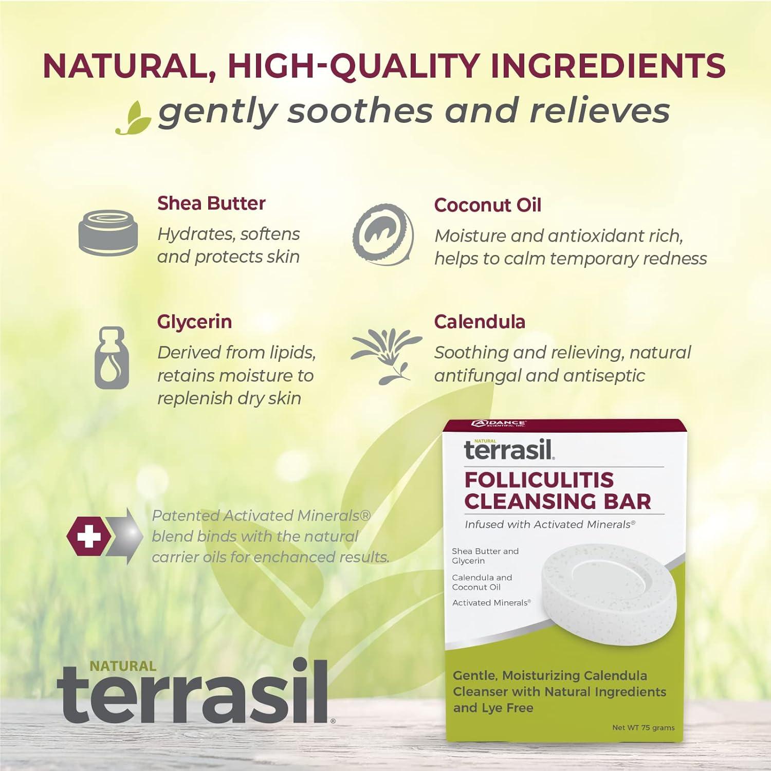 Terrasil Folliculitis Soap - Calendula-Infused Natural Bar for ...