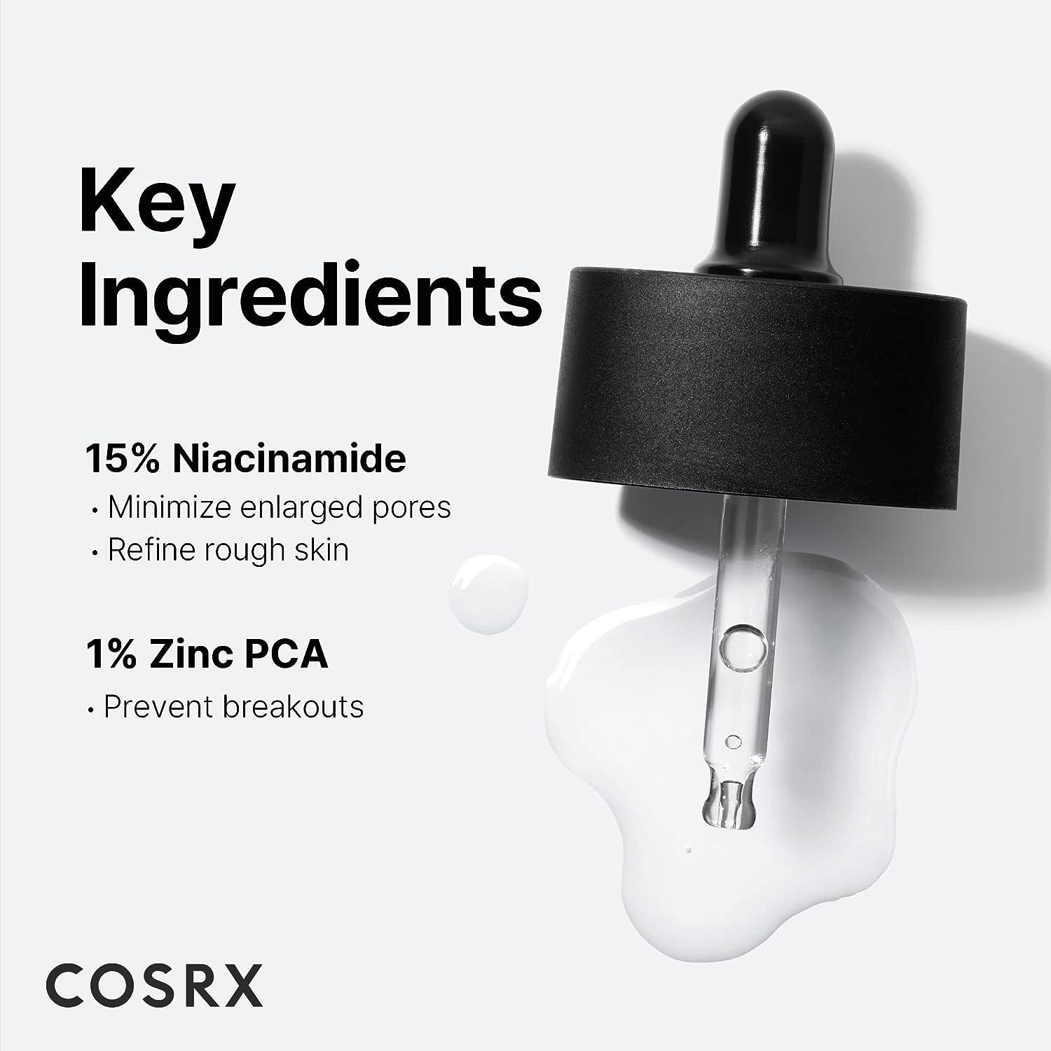 COSRX Niacinamide 15% Face Serum with Zinc 1% - Enlarged Pores, Blemish Treatment, Dark Spots ...