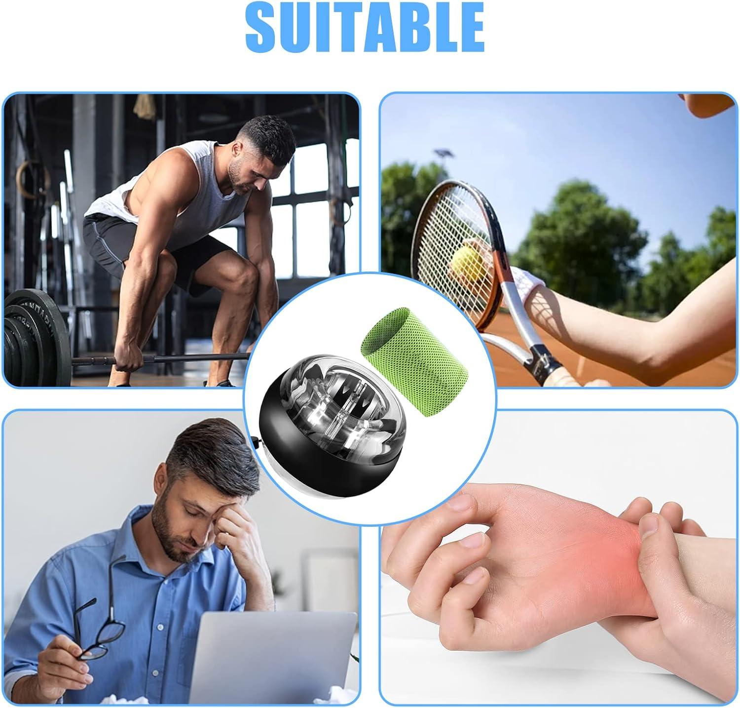 Homury Gyroscopic Hand Trainer with LED Light | Autostart Gyroball for ...