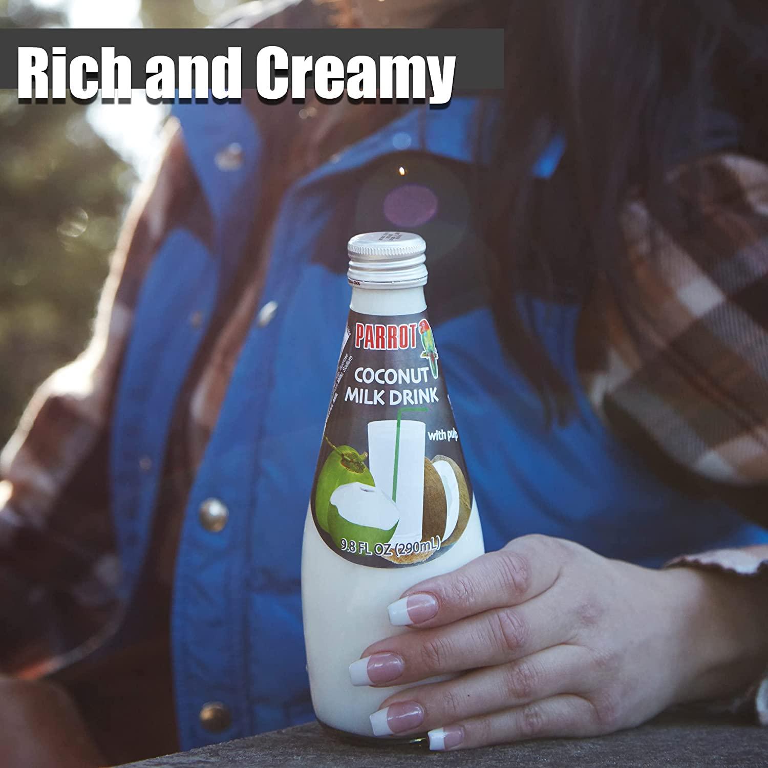 Parrot Coconut Milk Drink Original with Pulp 290ml (Pack of 12) - Refreshing Tropical Beverage ...