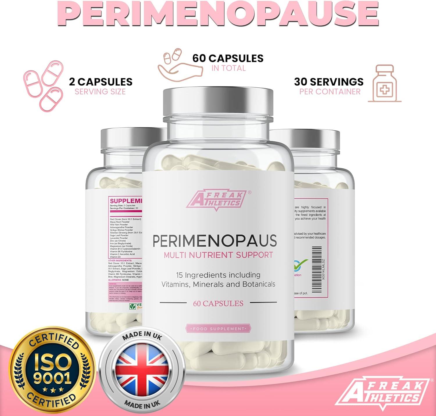 Perimenopause Support Supplements - 60 Capsules for Women's Wellbeing ...