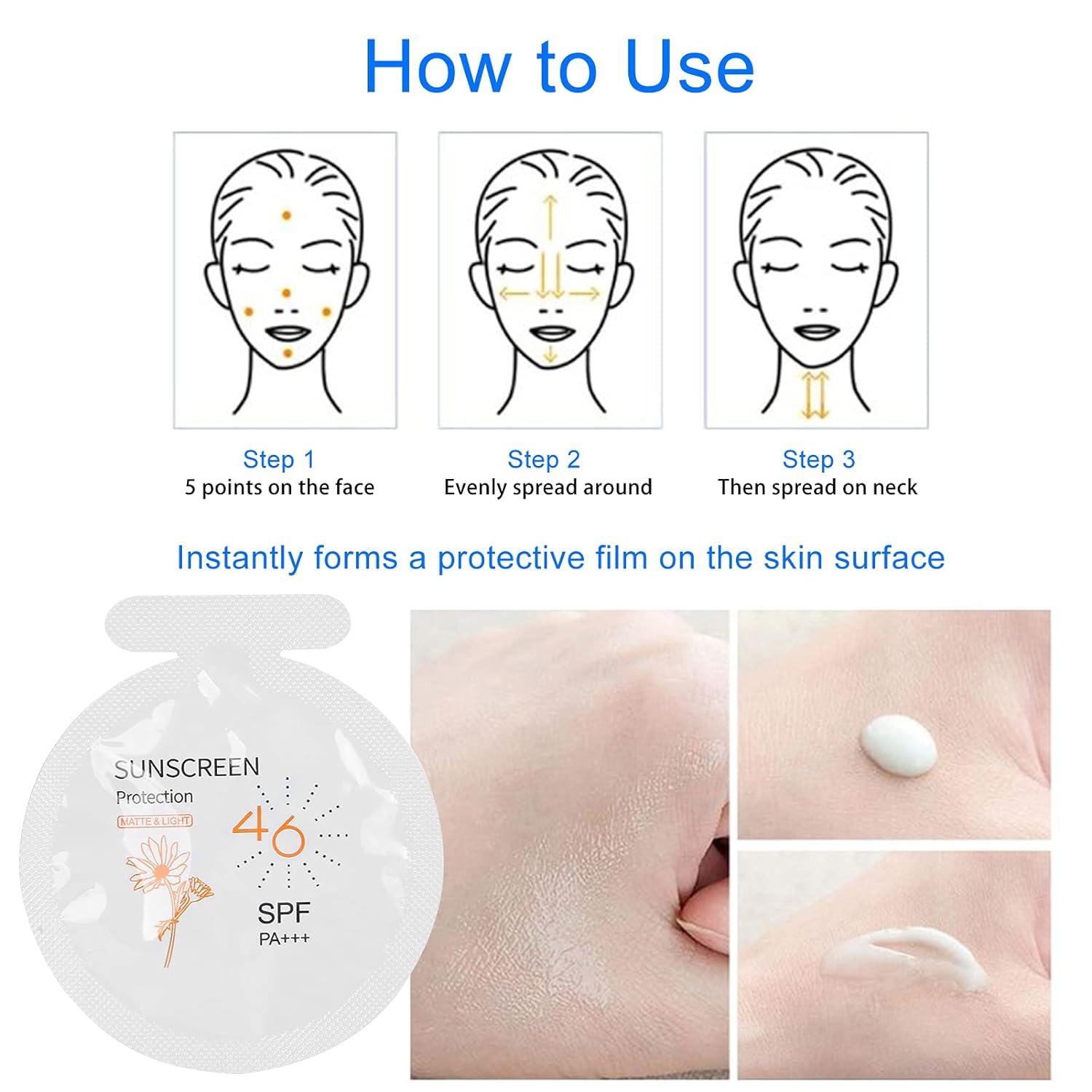 20 Bags 3ml SPF46+ Sunscreen Multi-Pack for Men, Women, and Kids - Non ...