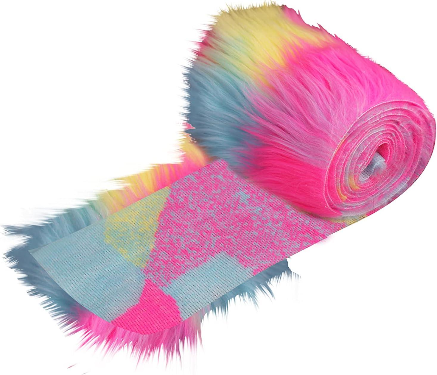 FabricLA Shaggy Faux Fur Roll - 4 X 60 Inches Trim Fur Rolls - Pastel ...