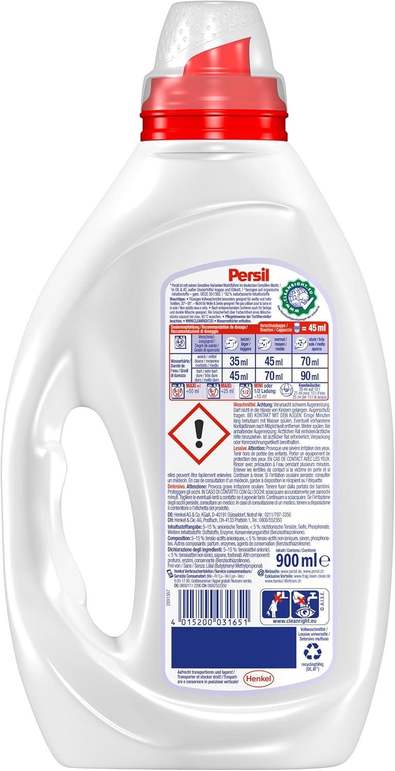 Persil Sensitive Gel 40 WL - Liquid Detergent for Allergy Sufferers ...