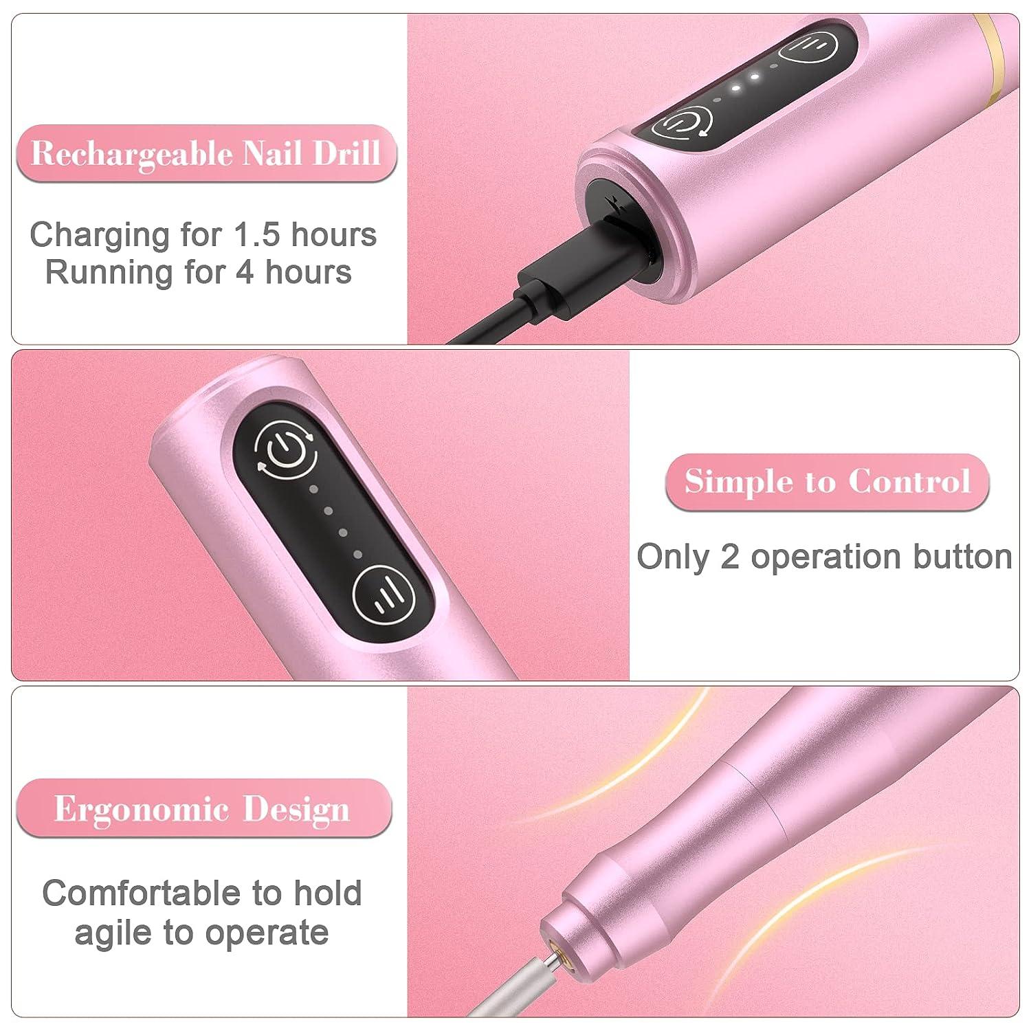 YaFex Electric Nail Drill Cordless | Professional Efile Kit for Acrylic ...