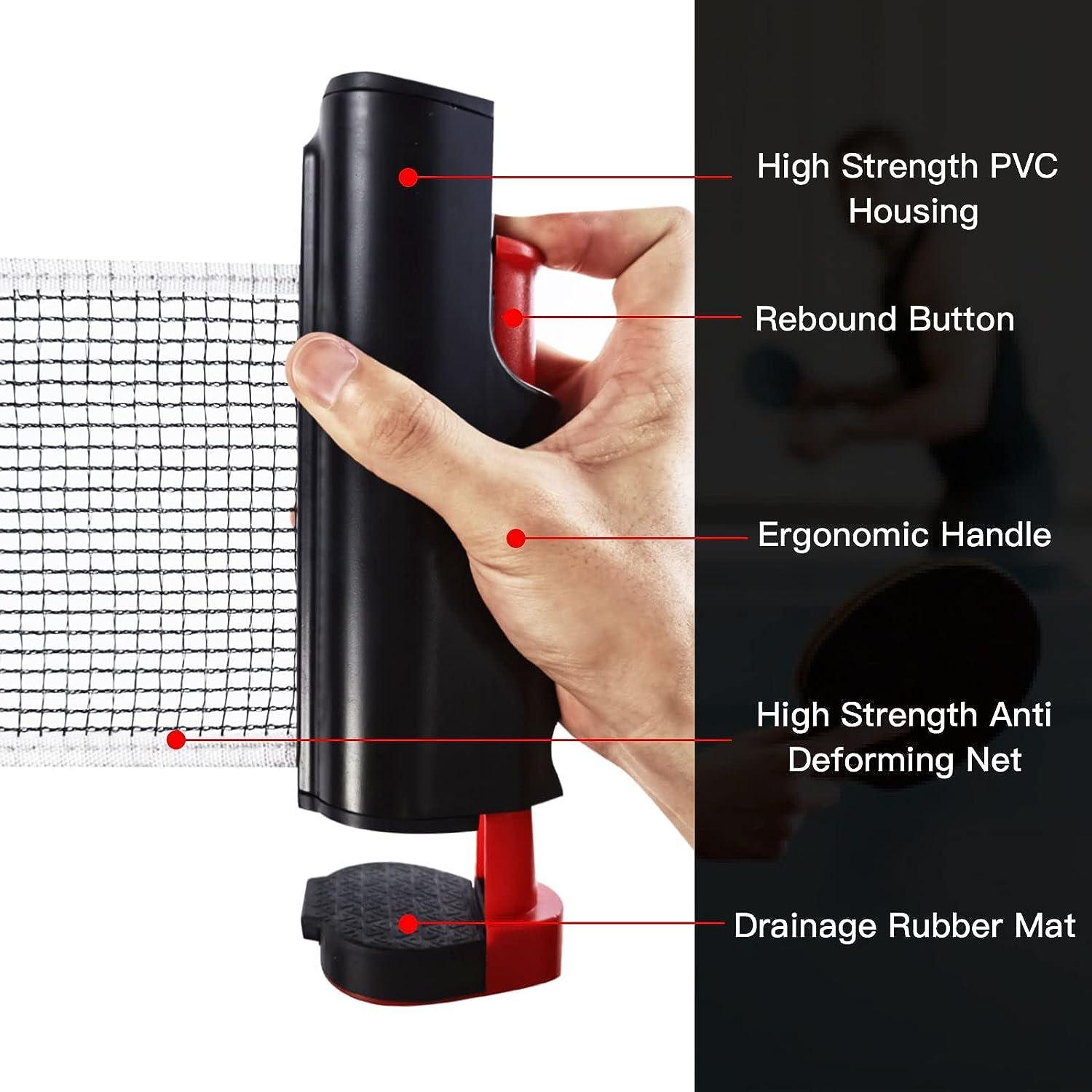 Retractable Portable Table Tennis Net with Storage Bag - Play on any ...