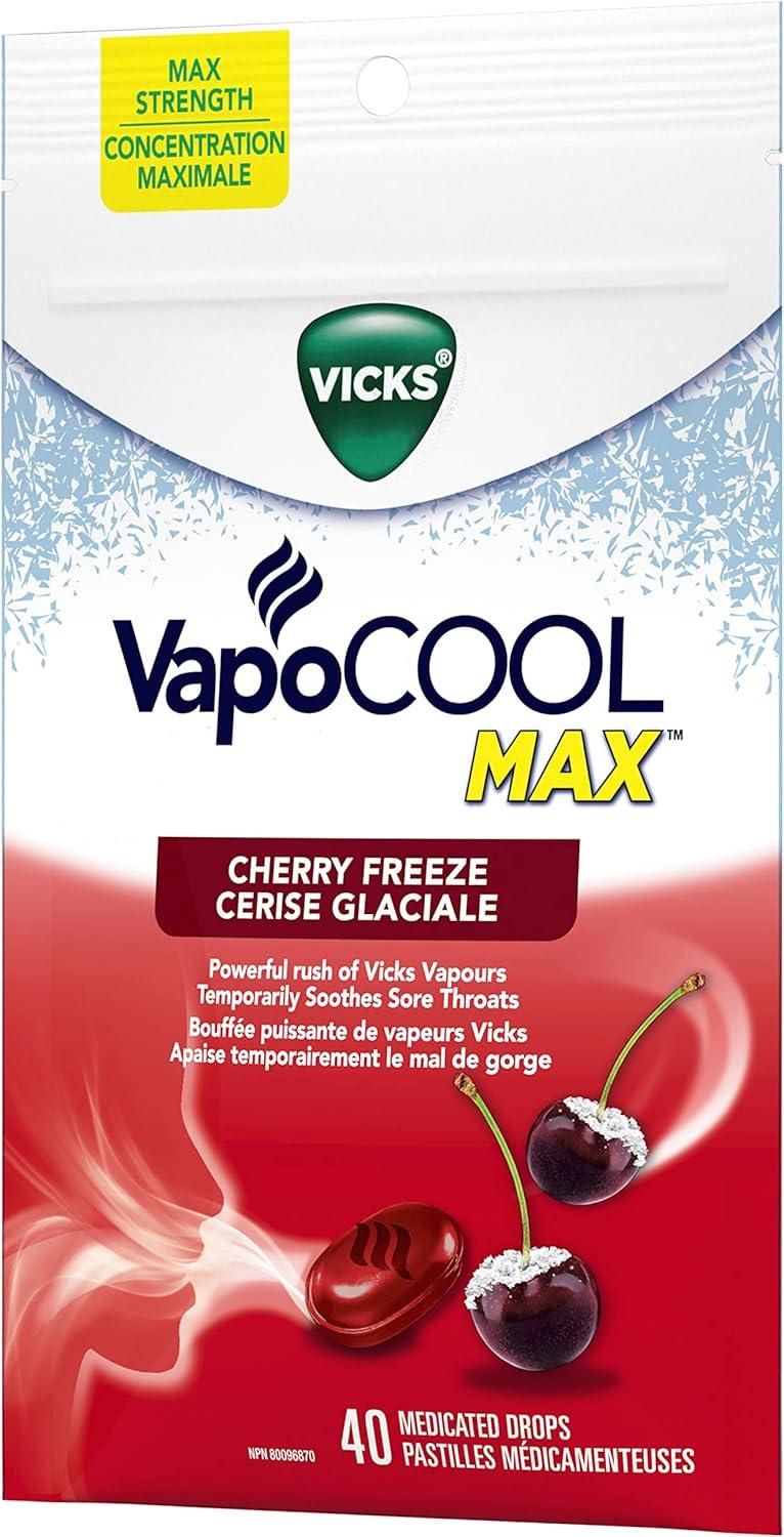 Vicks VapoCOOL Max Medicated Drops for Temporary Cough and Sore Throat ...