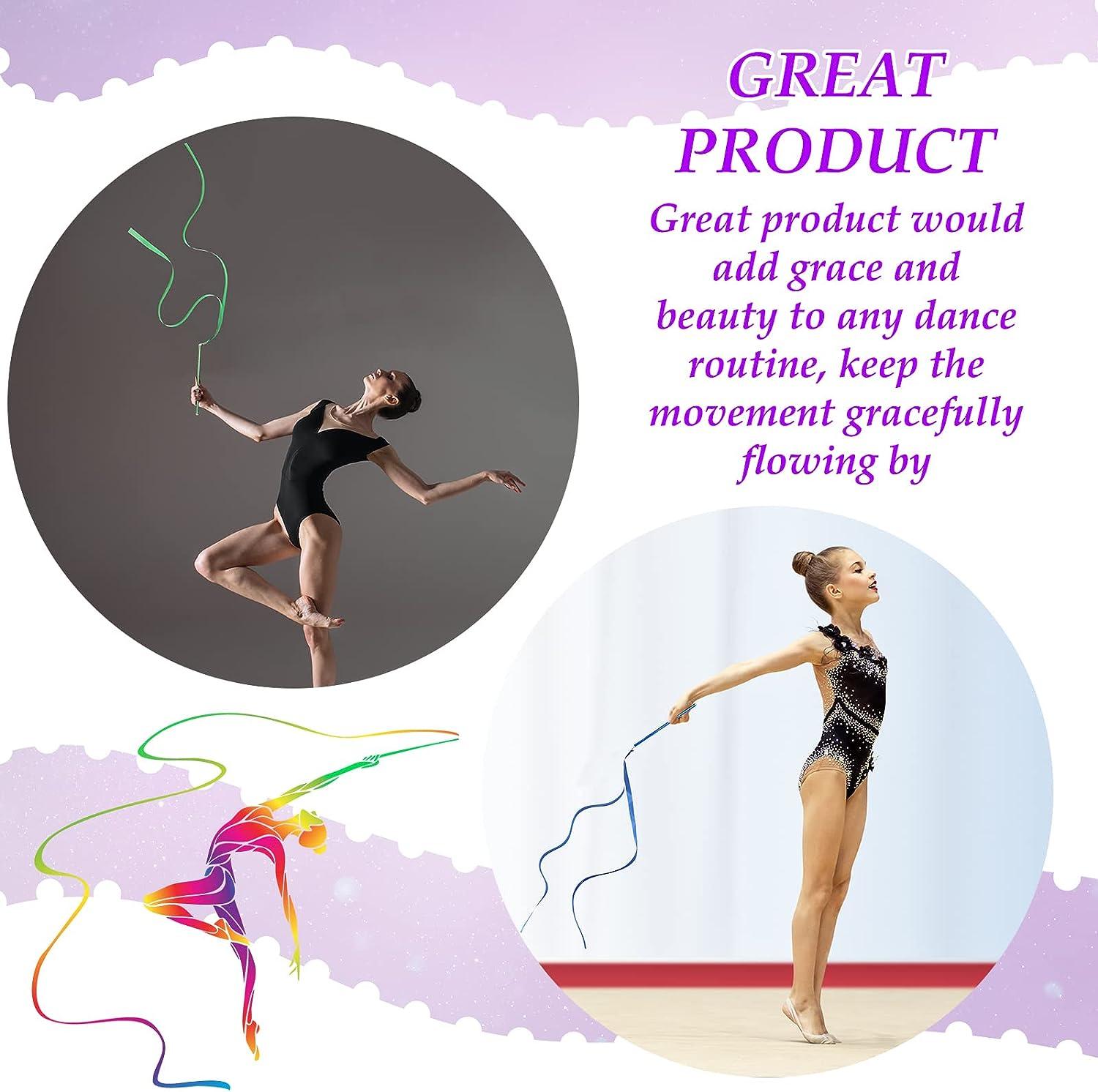 Dance Ribbons Rainbow Streamers - 10 Pcs Twirling Baton Set for Kids ...