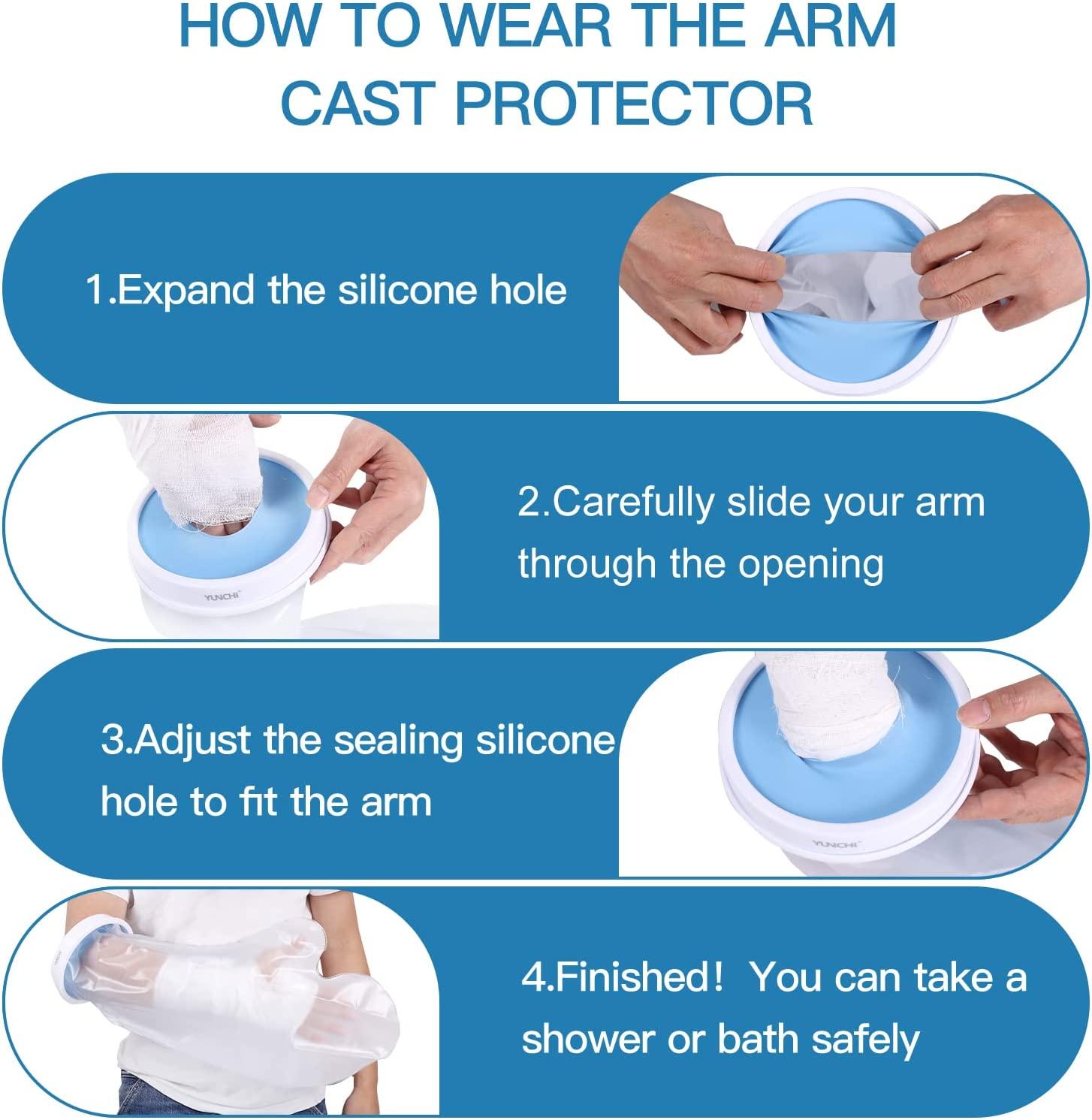 YUNCHI 100% Waterproof Arm Cast Cover for Kids - Reusable Bandage ...