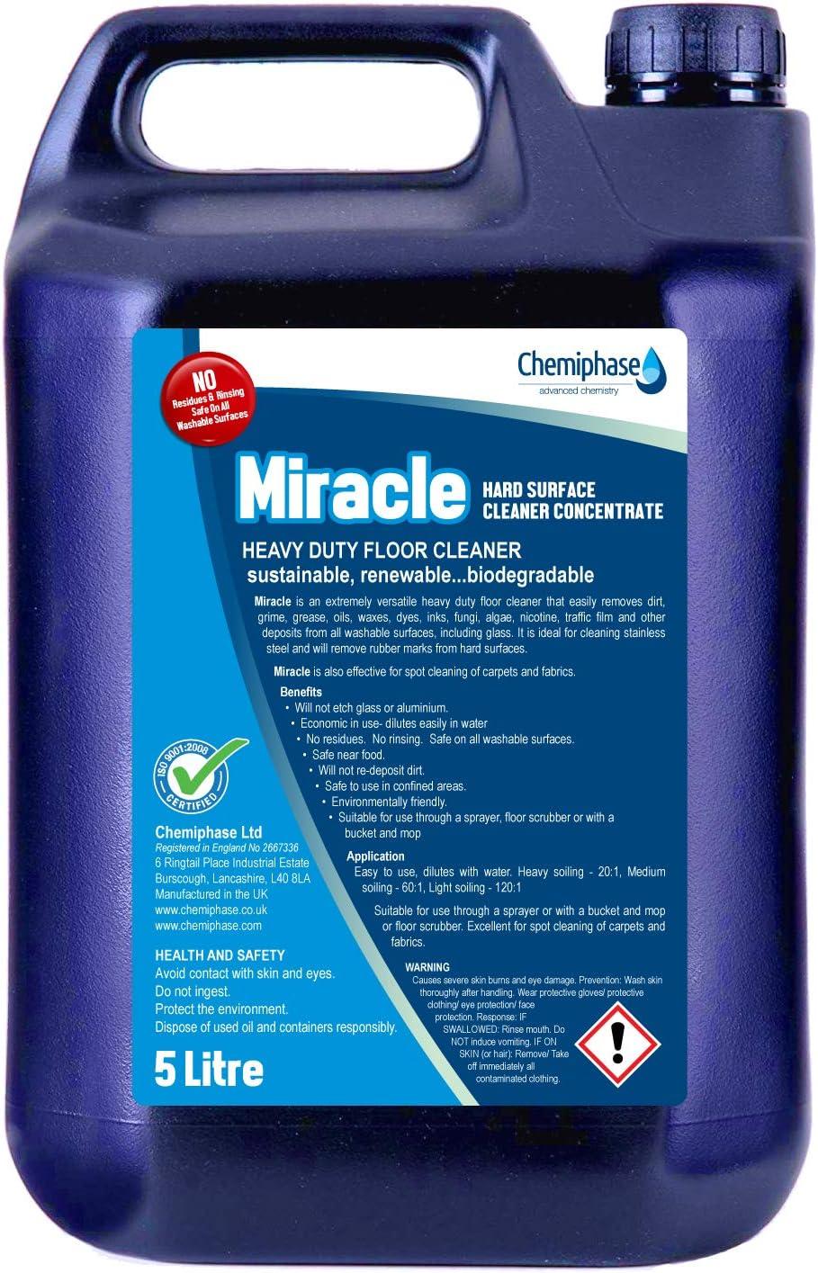Miracle - Heavy Duty Hard Surface Cleaner Neutral Floor Cleaner - 5 ...