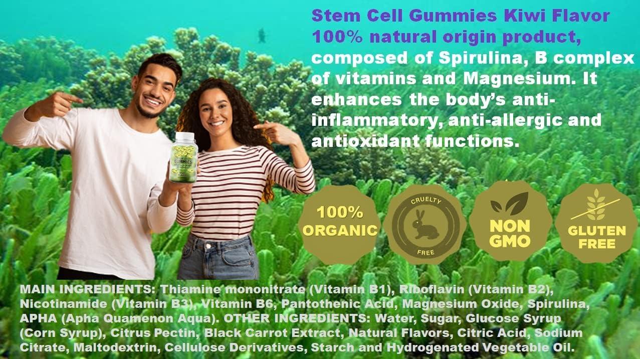 Stem Cell Enhancer 60 Gummies with Vitamin B Complex & Magnesium ...