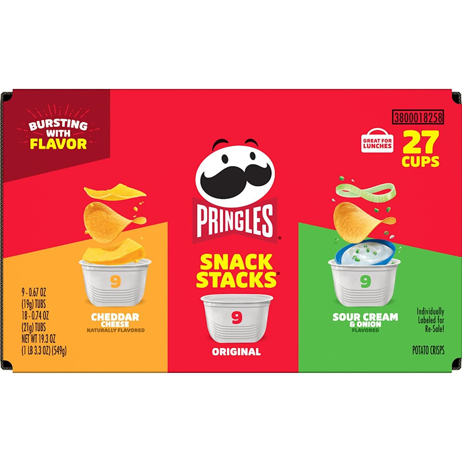 Pringles Variety Pack 19.3oz (27 Cups) - Perfect Office and Kids Snacks ...