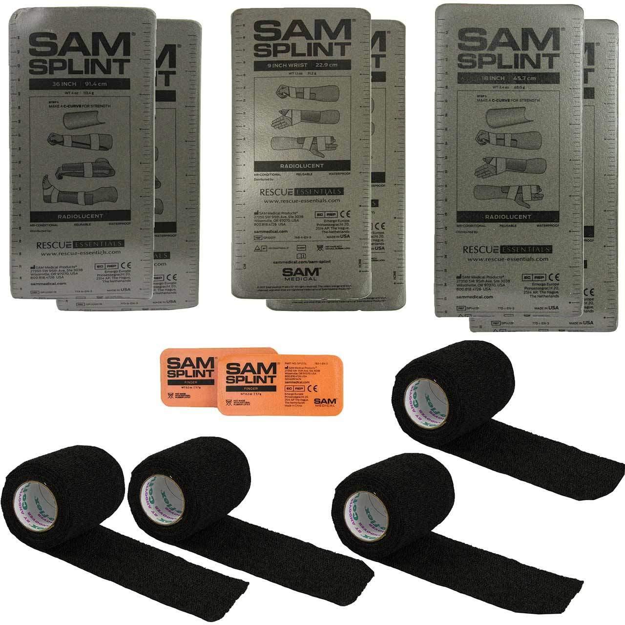 Rescue Essentials SAM SPLINT COMBO PACK (2-36 SPLINTS 2-18 SPLINTS 2-9 ...