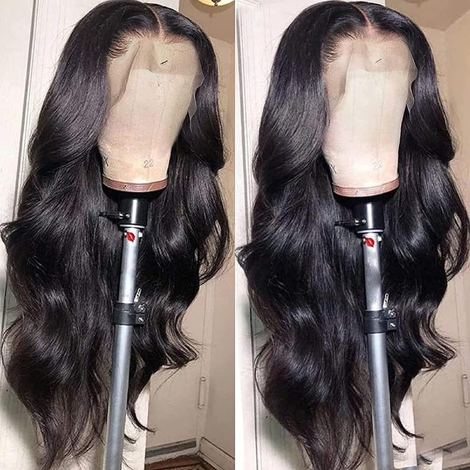 BLY 13x4 HD Transparent Lace Front Wigs Human Hair 250% Density - 20 ...