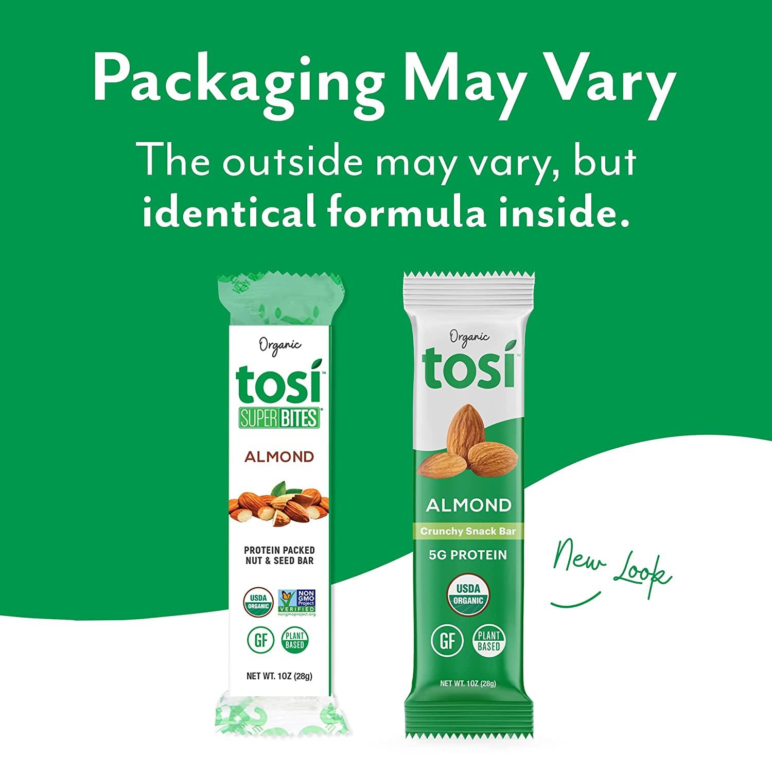 Tosi Organic SuperBites 1oz (Pack of 12) - Vegan Keto Friendly Almond ...