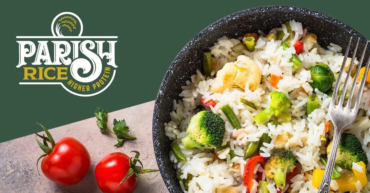 Parish White Rice: High-Protein Low-GI Long Grain Rice, USA-Made, Rich ...