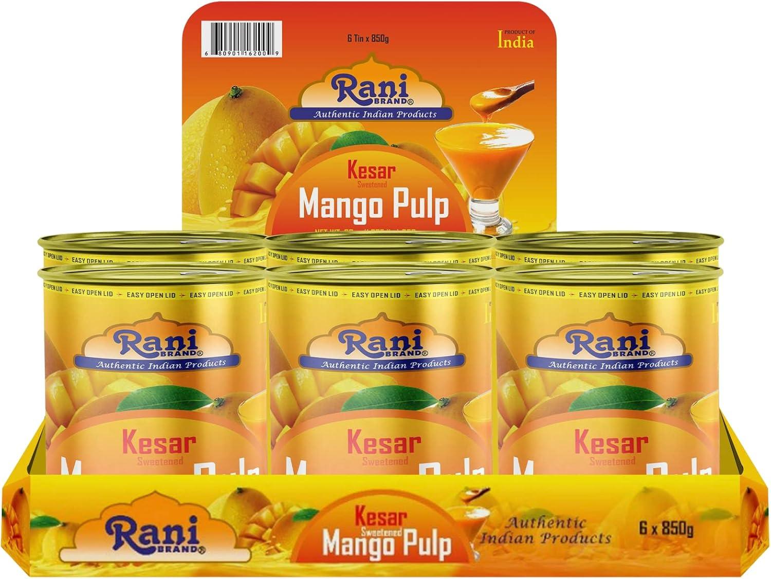 Rani Mango Pulp Puree (Makes Mango Lassi Shakes) Kesar Sweetened 30oz ...