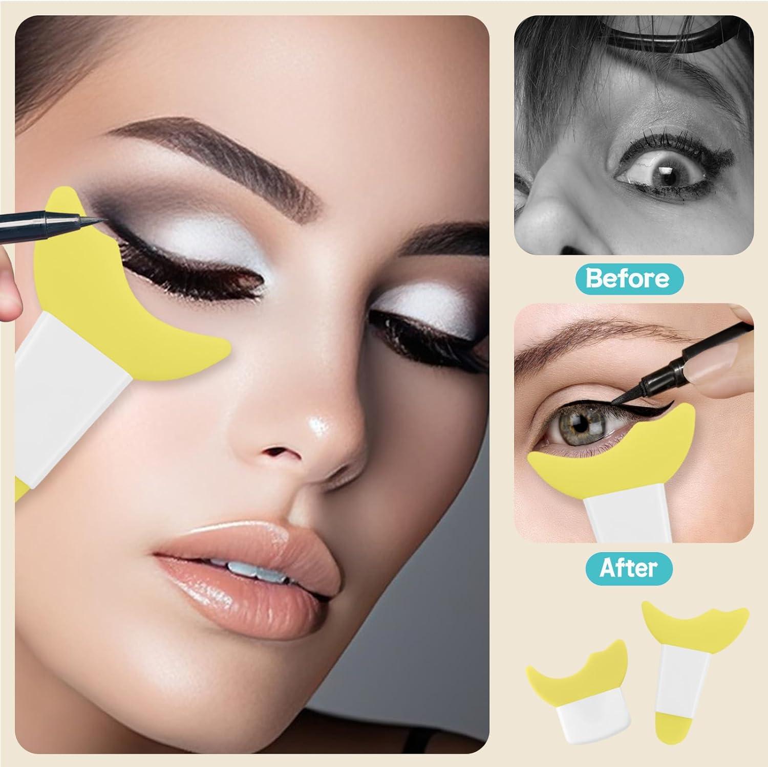 3-in-1 Eyelashes Tools: Mascara Shield Applicator & Eyeliner Stencil ...