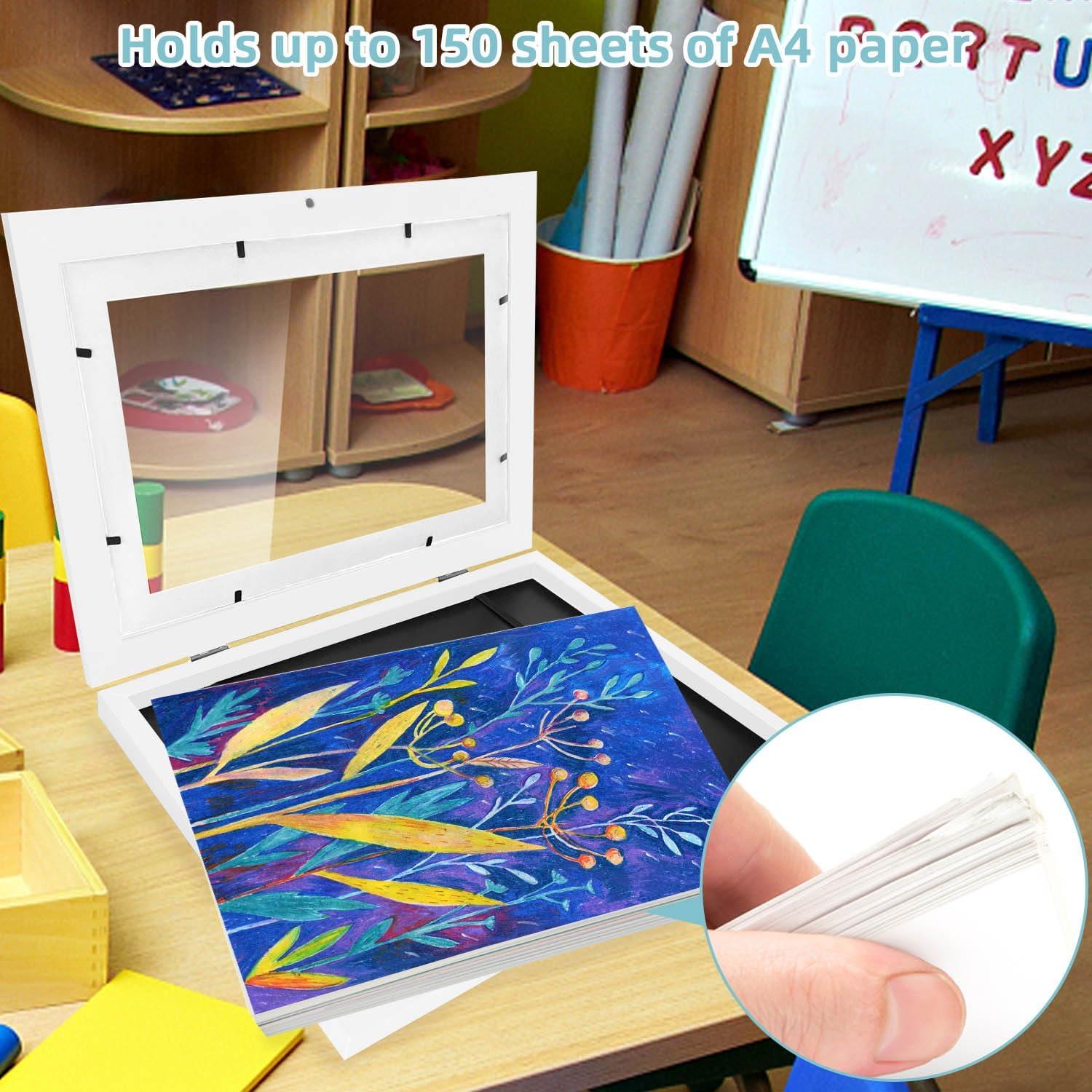 Children's Art Frame A4 | Front Opening Picture Frame for 150 Drawings ...