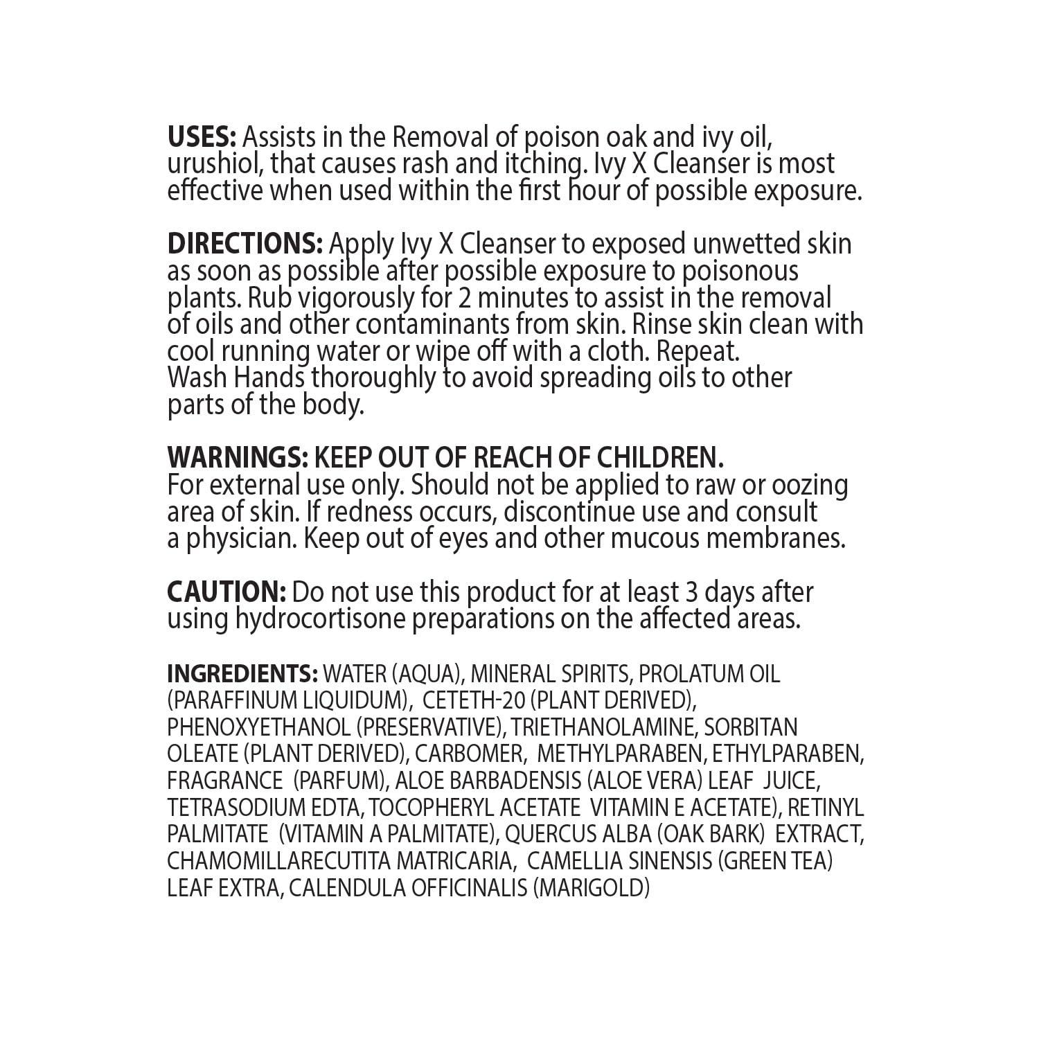IvyX Post Contact Poison Ivy Treatment Gel - 4 oz. Bottle | Removes ...