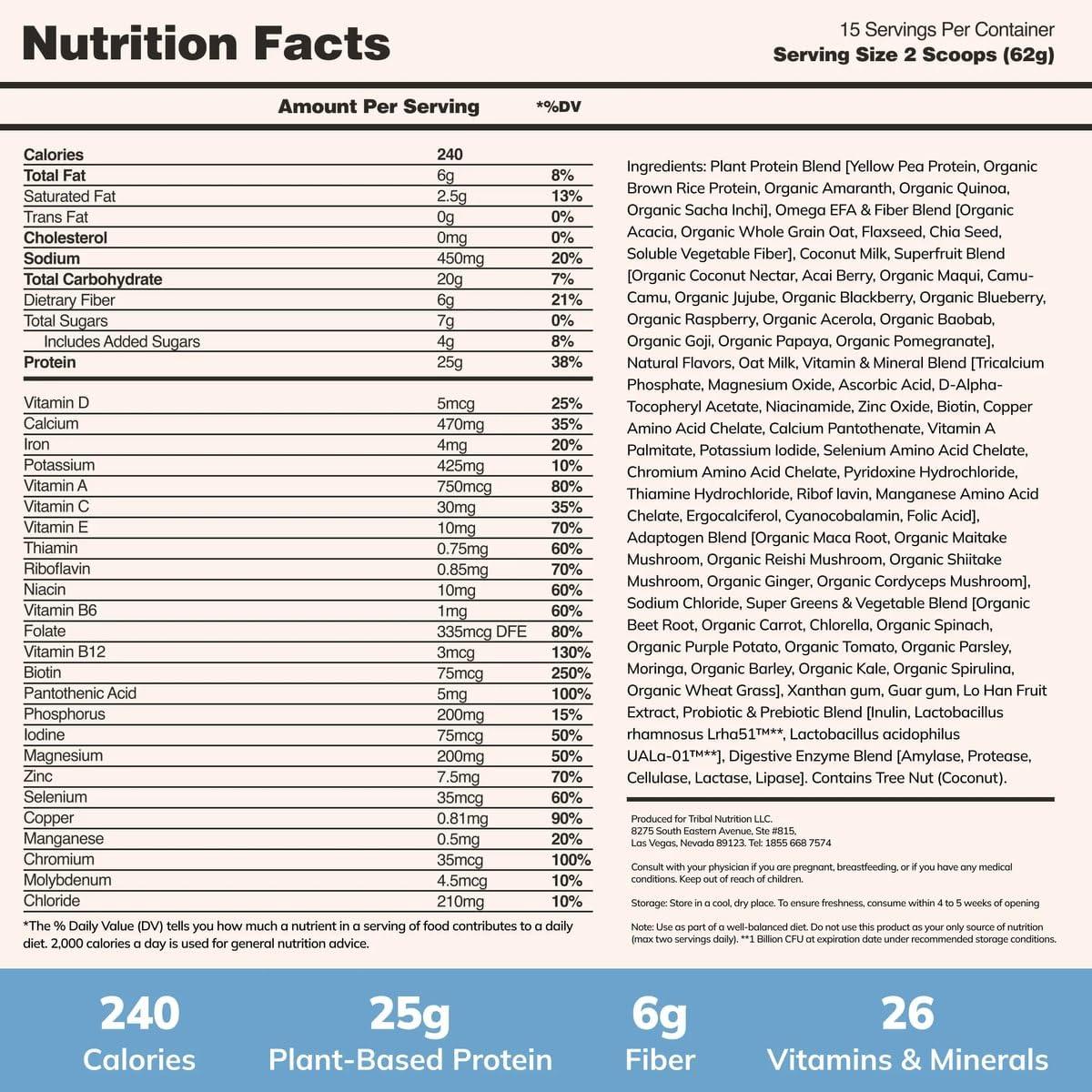 Ka'Chava Organic Superfood Meal Replacement Shake - Plant-Based Protein ...