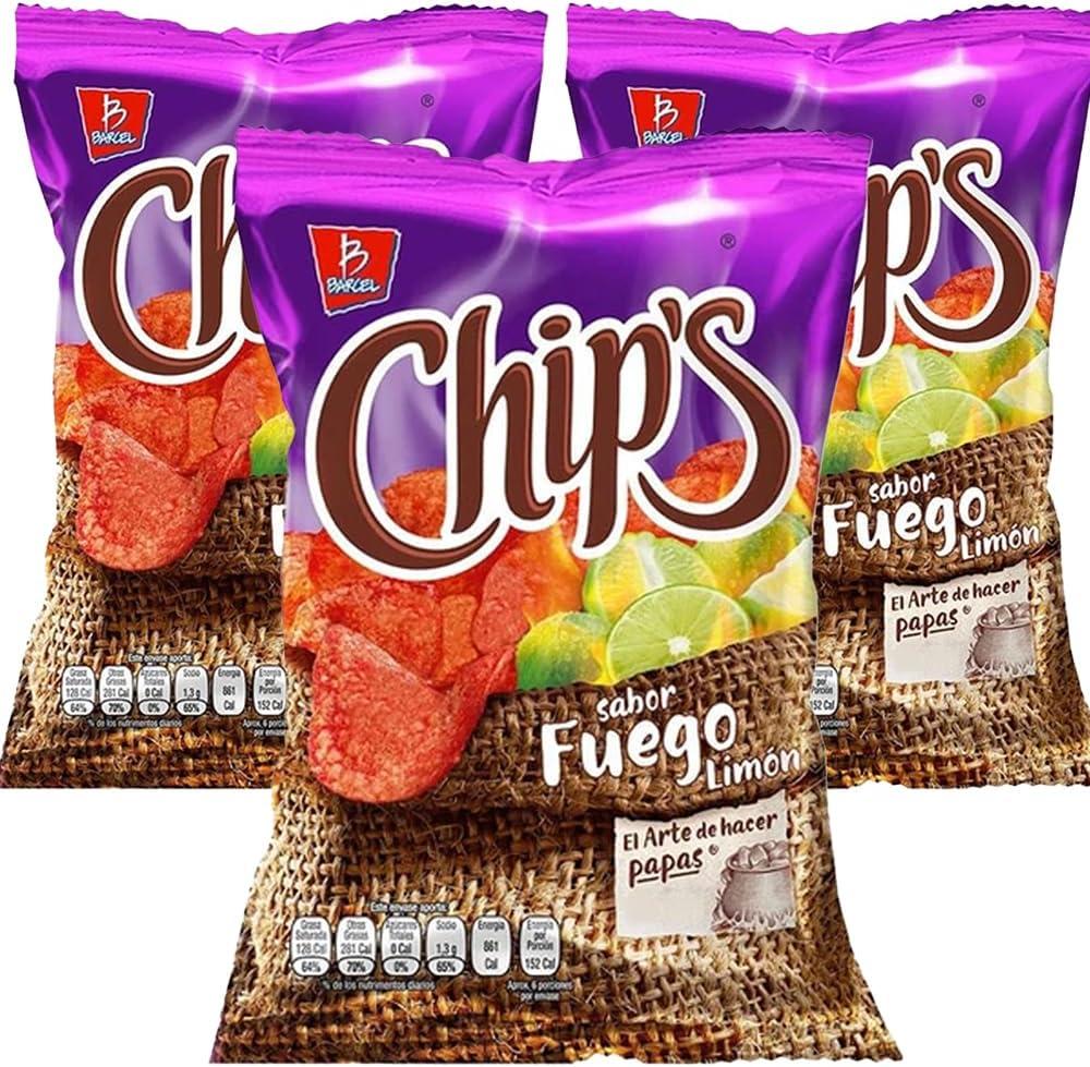 Chips Fuego 50g (Pack 3) / Mexican Snacks Barcel Fuego Lemon Crisps ...
