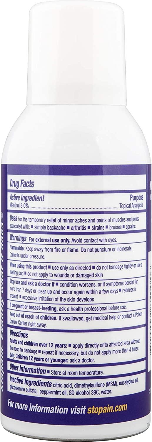 Stopain Extra Strength Continuous Pain Relief Spray, 4 Oz, Relieves ...