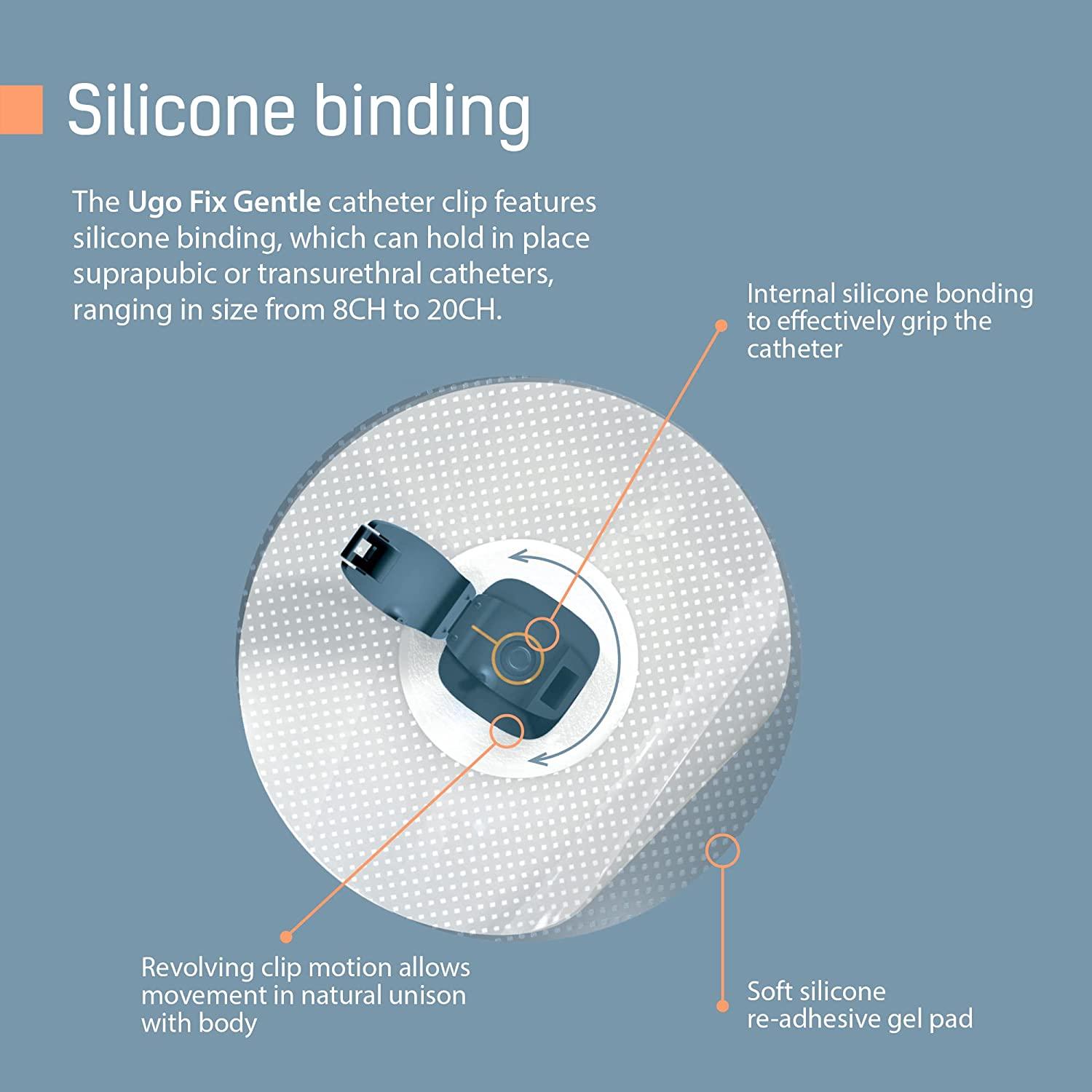 Ugo Fix Gentle Urinary Catheter & Leg Bag Clip w/ Silicone Technology ...