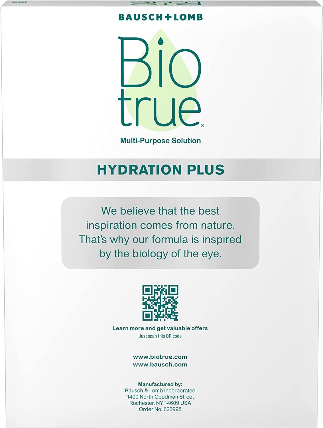 Biotrue Hydration Plus Contact Lens Solution 10 Fl Oz (Pack of 2) with ...