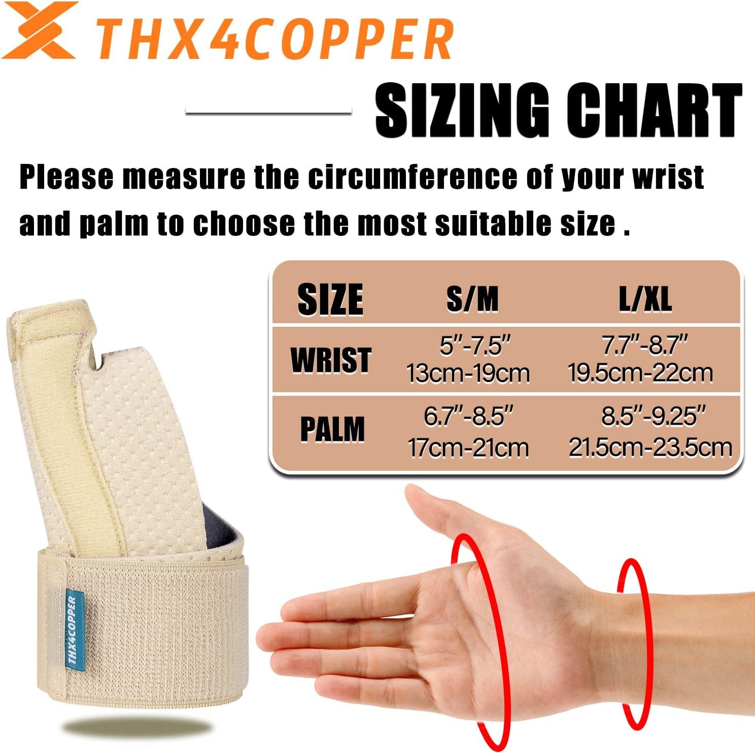 Thx4COPPER Thumb Brace & Wrist Stabilizer - L-XL Beige | Support for ...