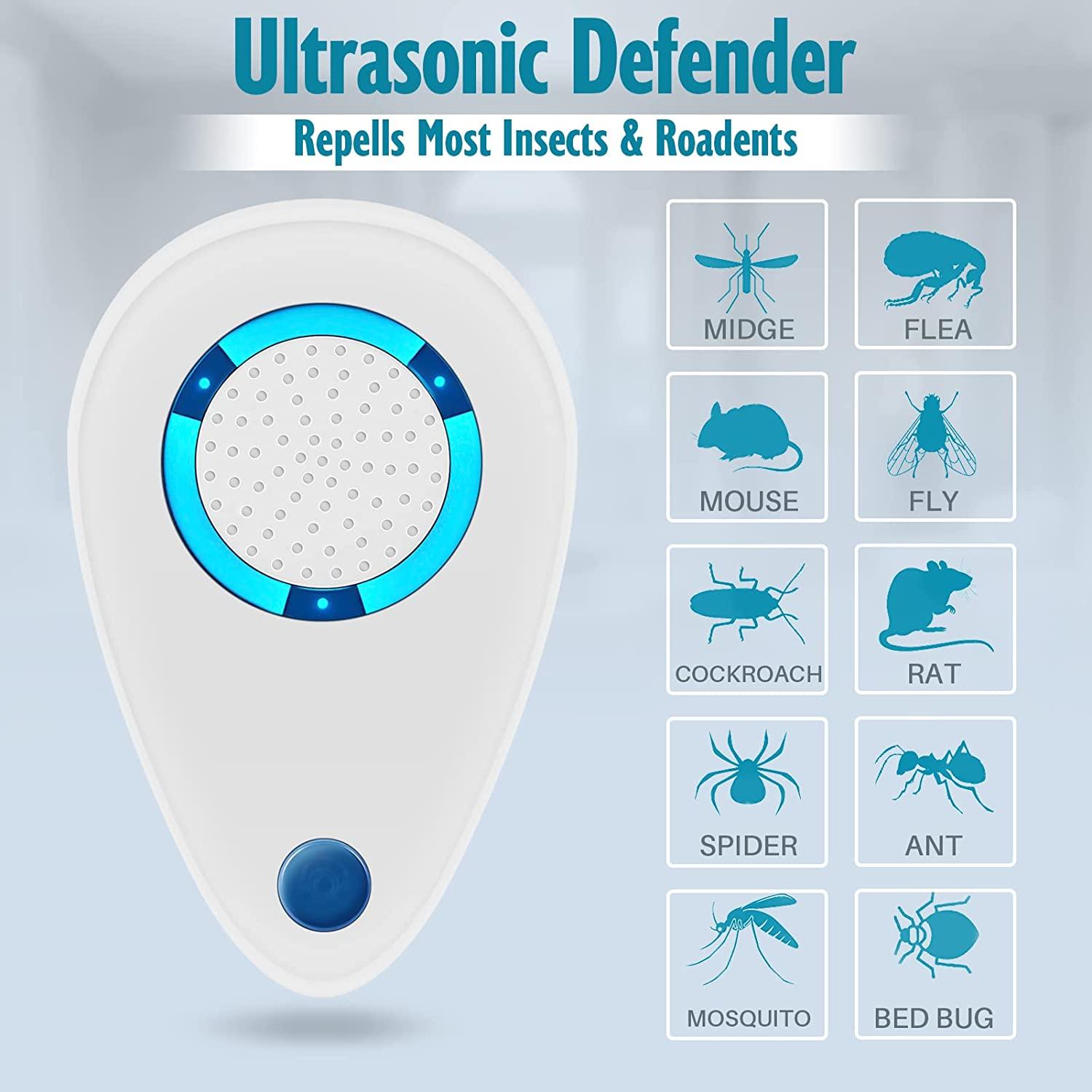 Ultrasonic Pest Repeller Indoor - 4 Pack Insect Repellent for Mosquitos ...