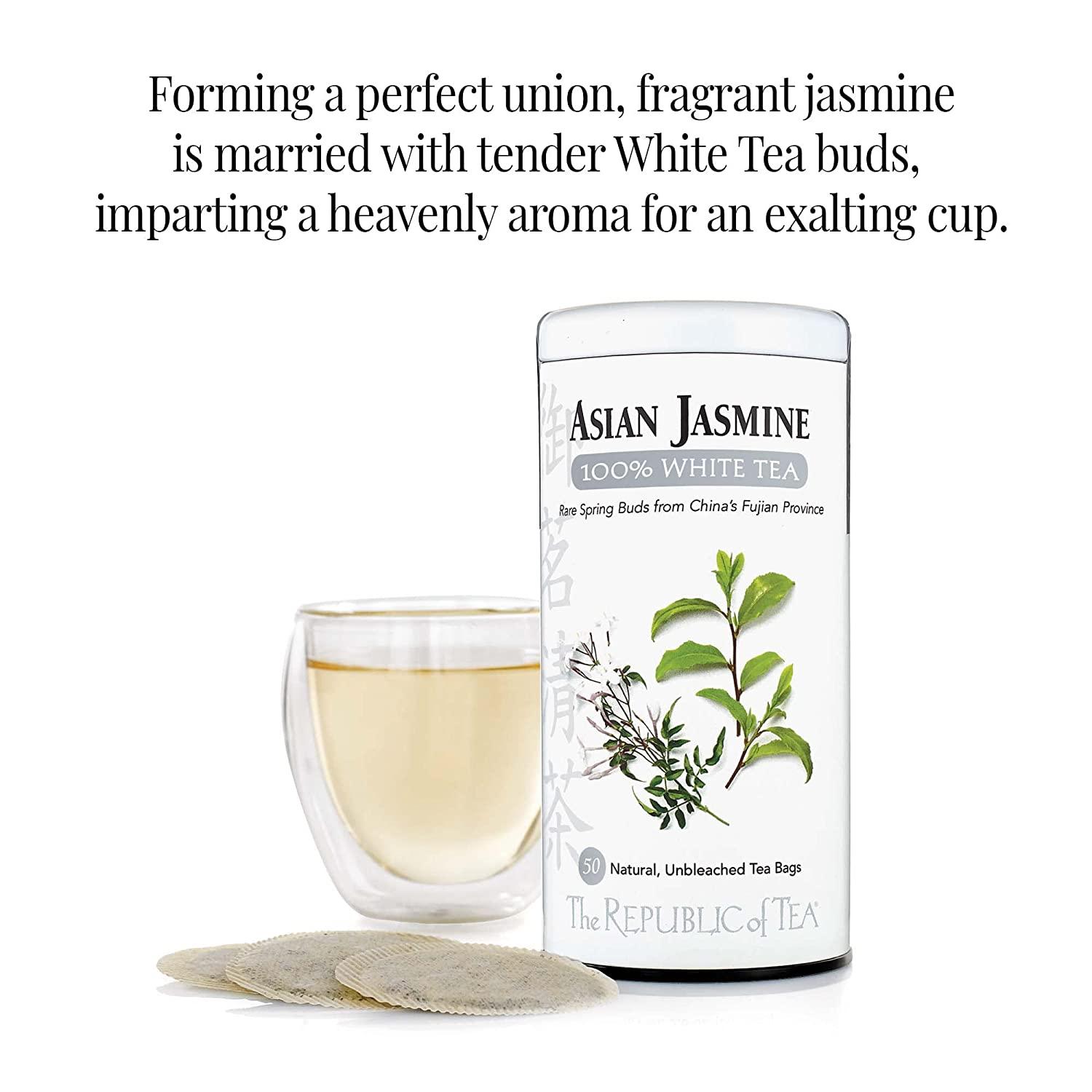 The Republic of Tea Asian Jasmine White Tea 50-Count - Exquisite Floral ...