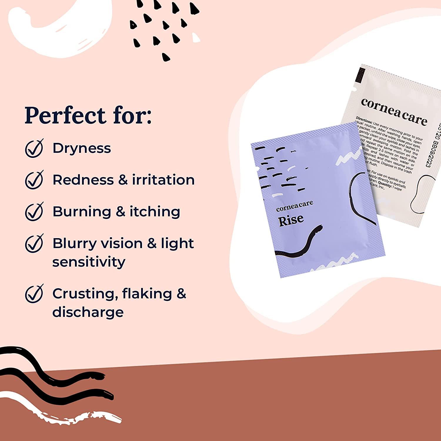 Cornea Care Rise Eyelid Wipes with Tea Tree Oil & Hyaluronic Acid - 30 ...