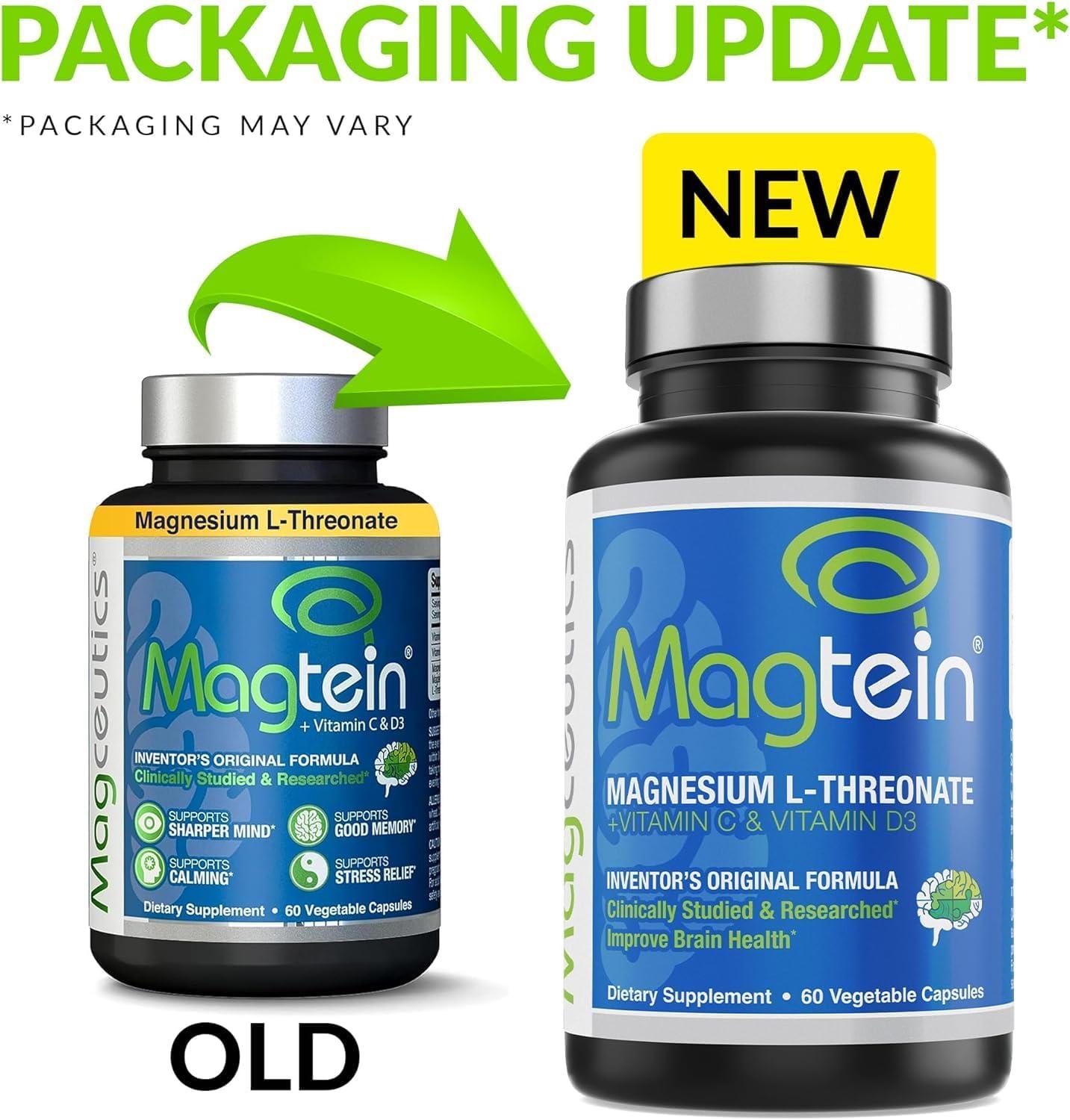 Magtein Magnesium L-Threonate Capsules - Improve Memory, Focus, and ...