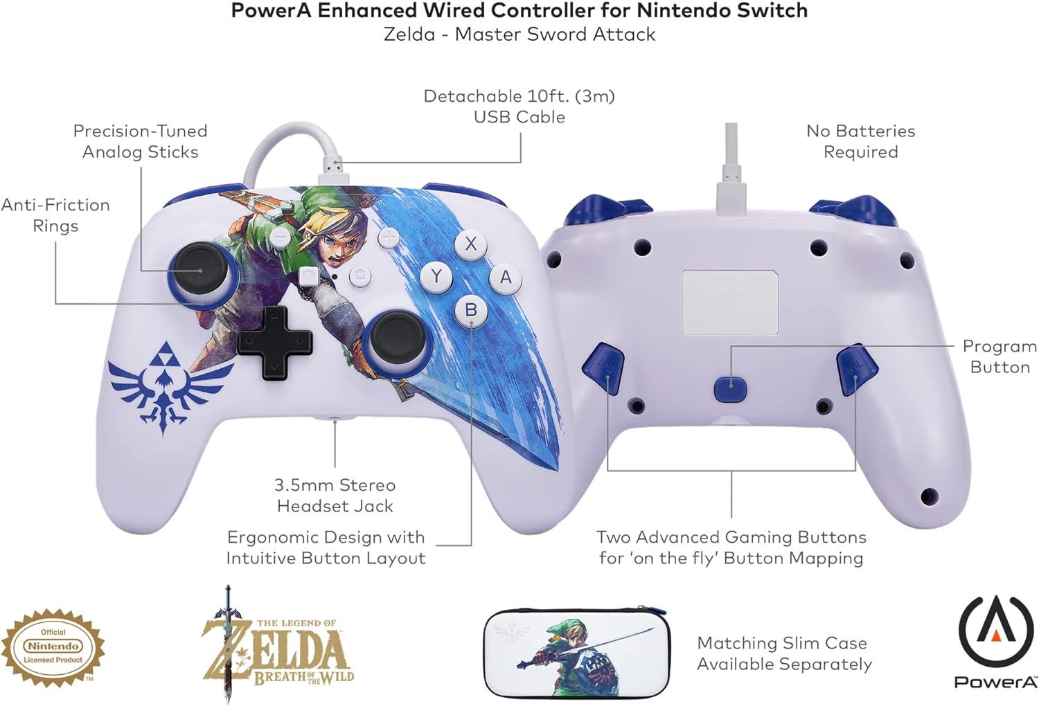 PowerA Enhanced Wired Controller for Nintendo Switch - Master Sword ...