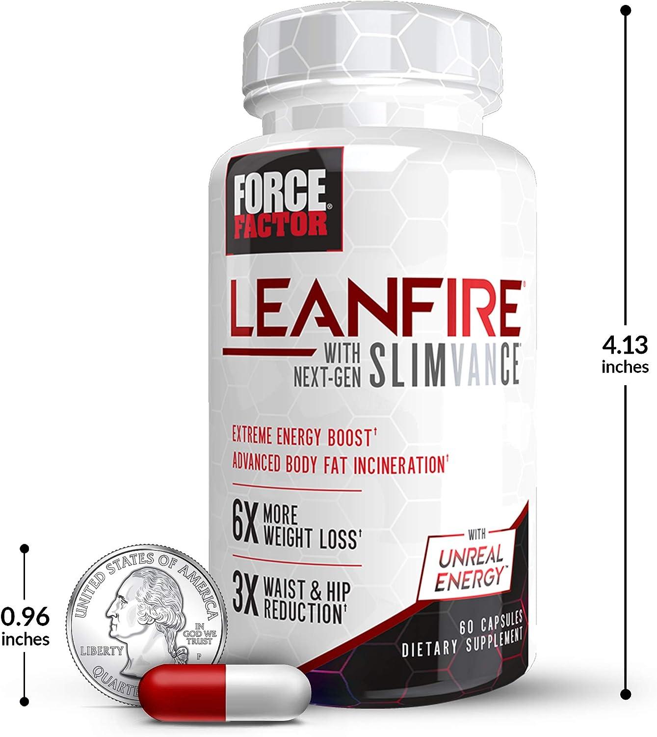 Force Factor LeanFire with SLIMVANCE Thermogenic Fat Burner - 60 Capsules, B Vitamins, Capsimax ...