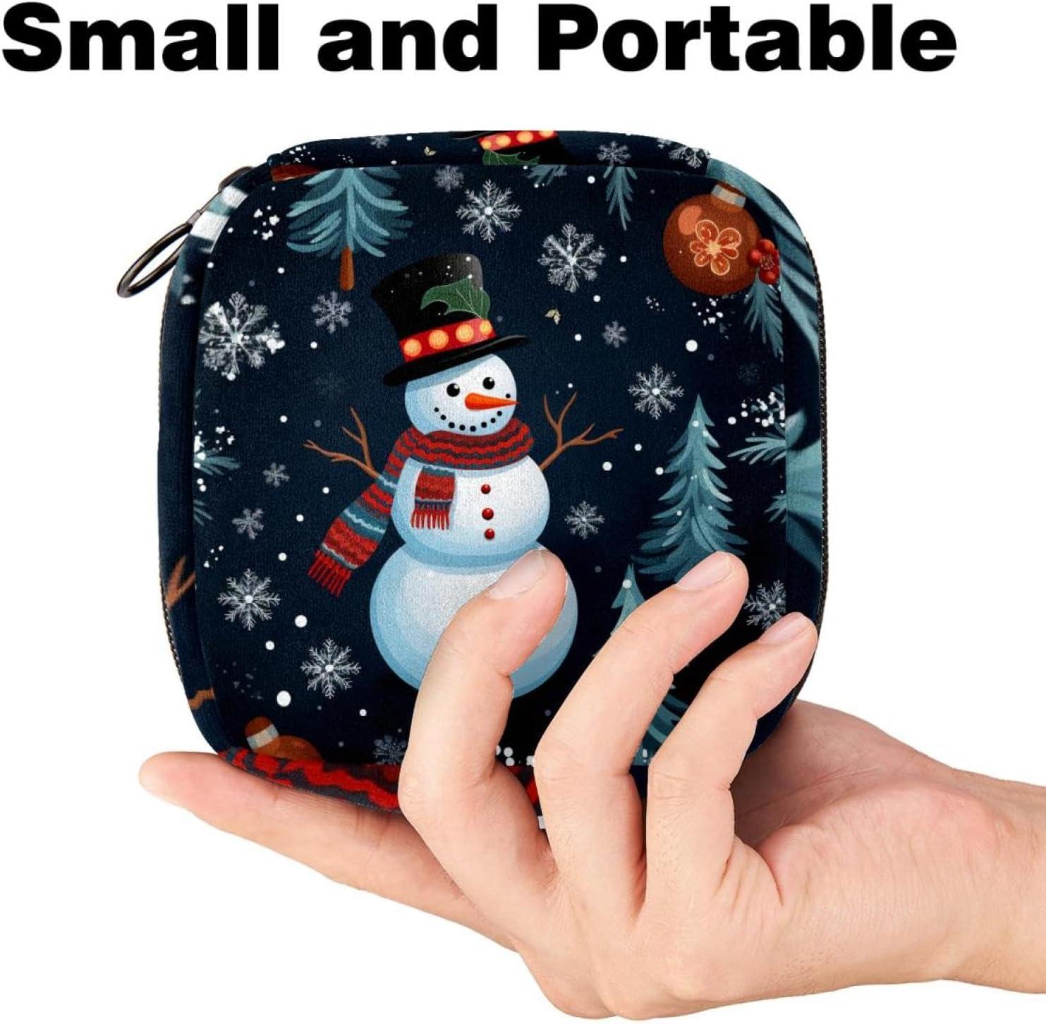 MuooouM Women s Menstrual Cup Storage Bag - Christmas Snowman Pattern ...